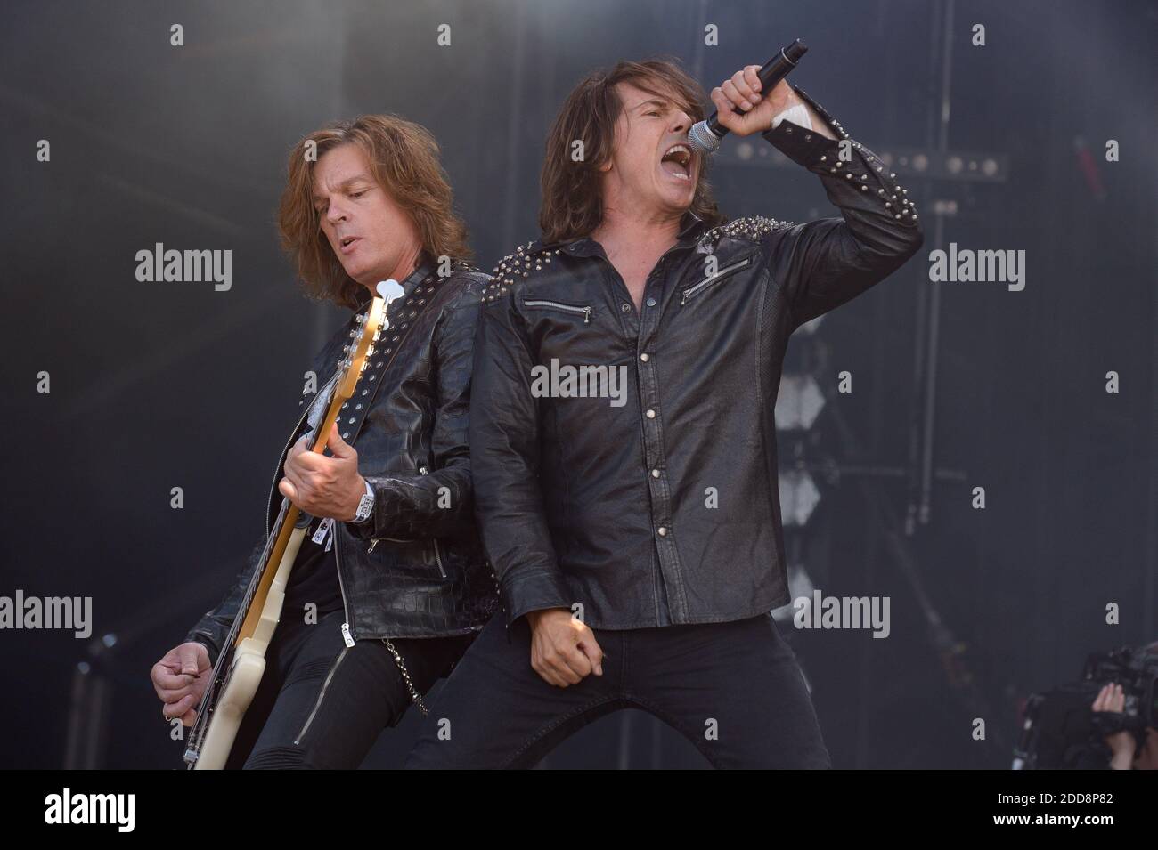 Joey Tempest from swedish band Europe performing live on stage at ...