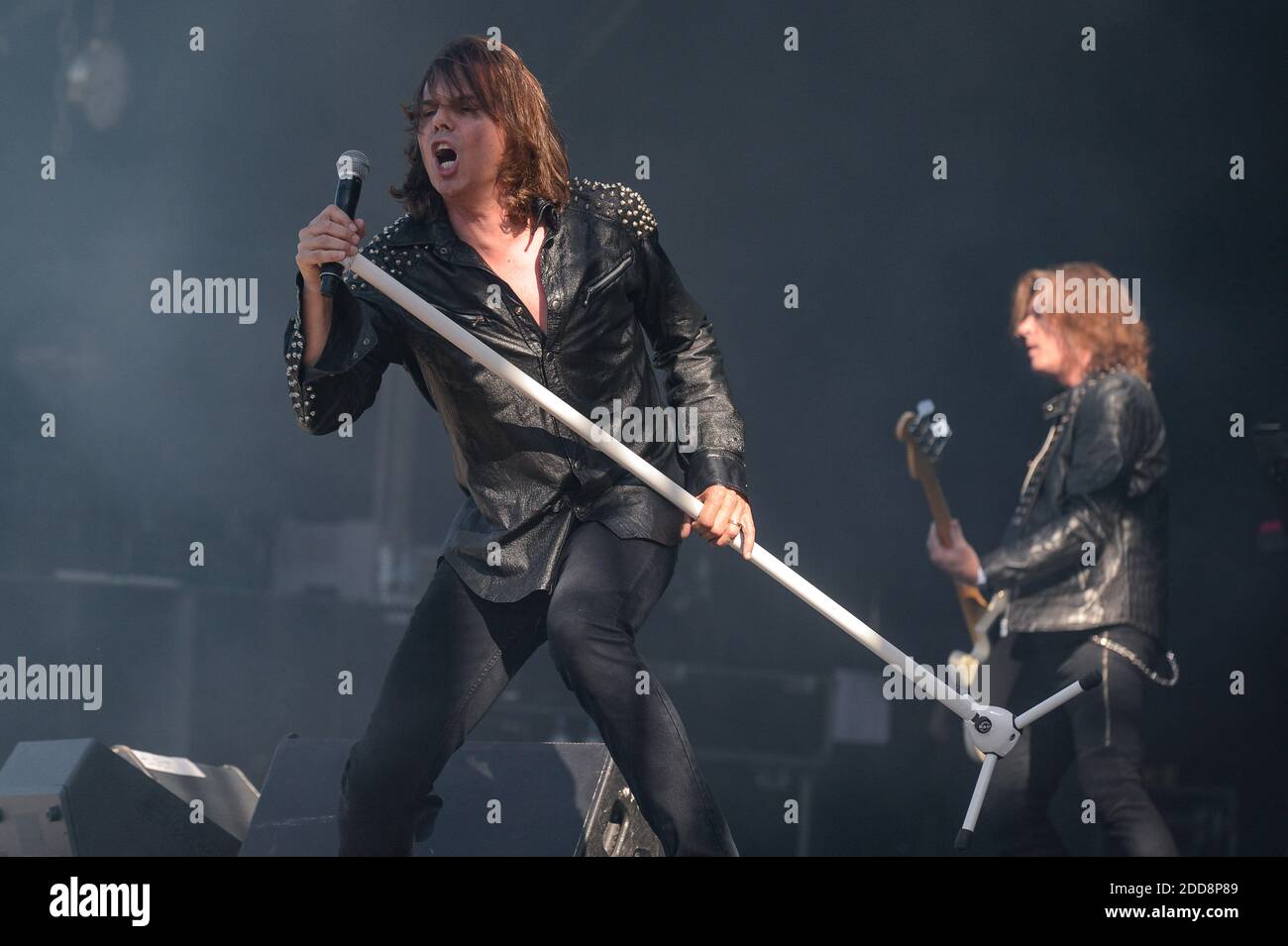 Joey Tempest from swedish band Europe performing live on stage at ...