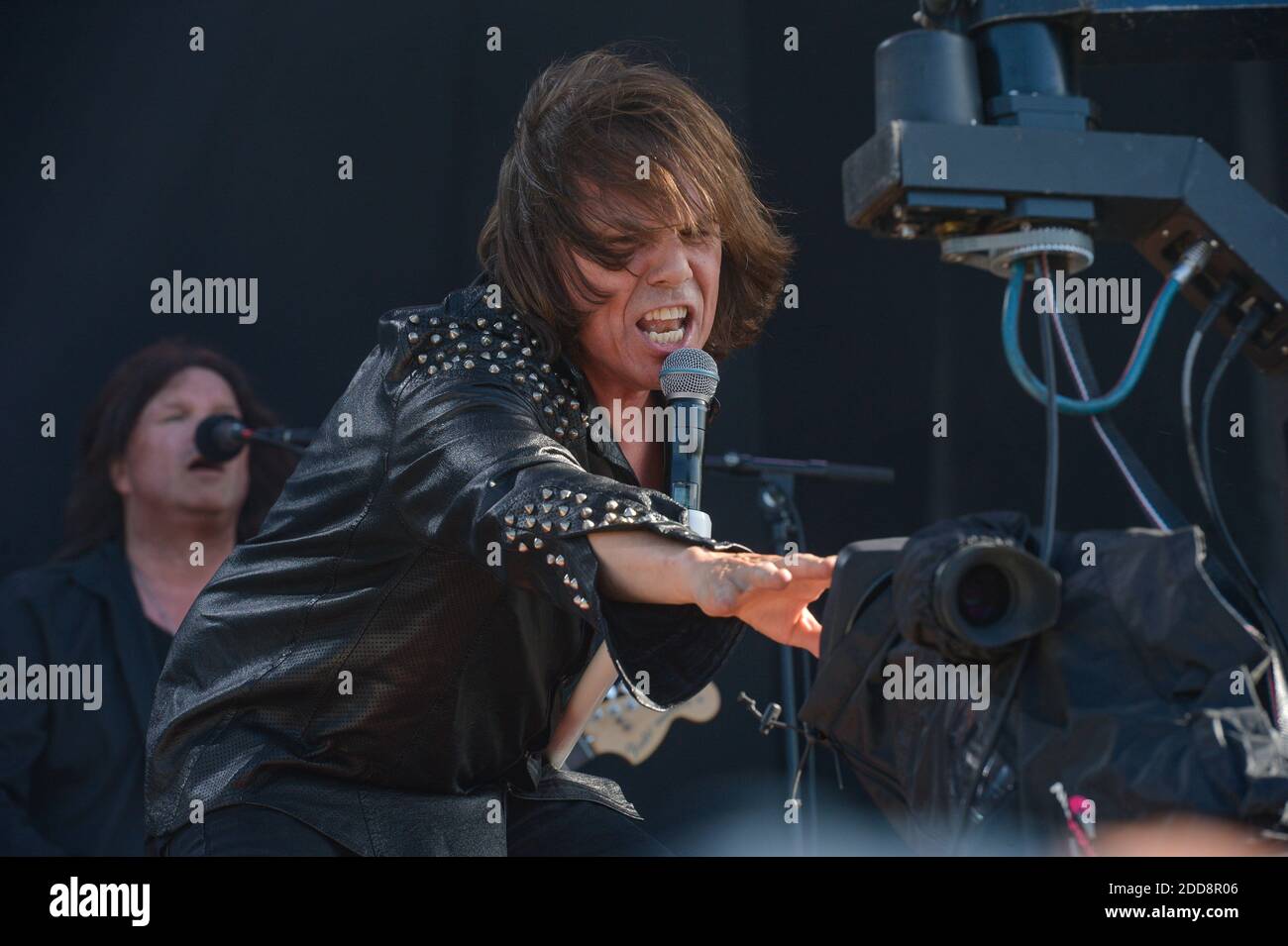 Joey Tempest from swedish band Europe performing live on stage at ...