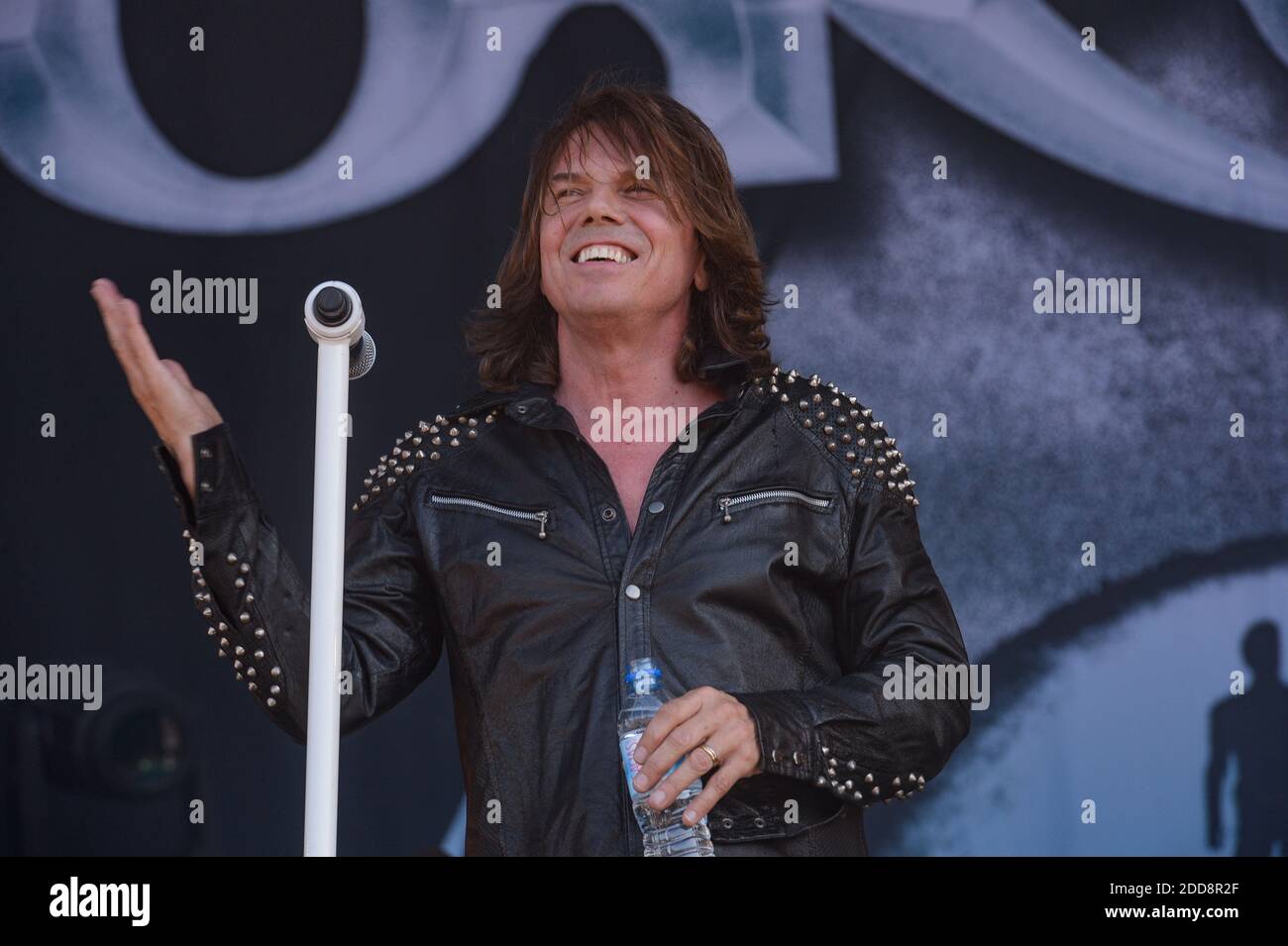Joey Tempest from swedish band Europe performing live on stage at ...