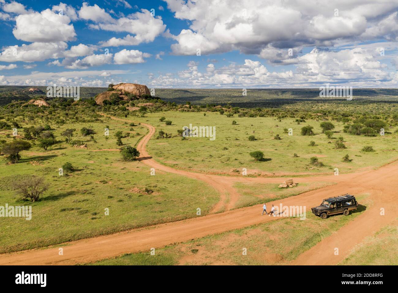 Baboon Rock at Sosian Ranch, Laikipia County, Kenya drone Stock Photo ...