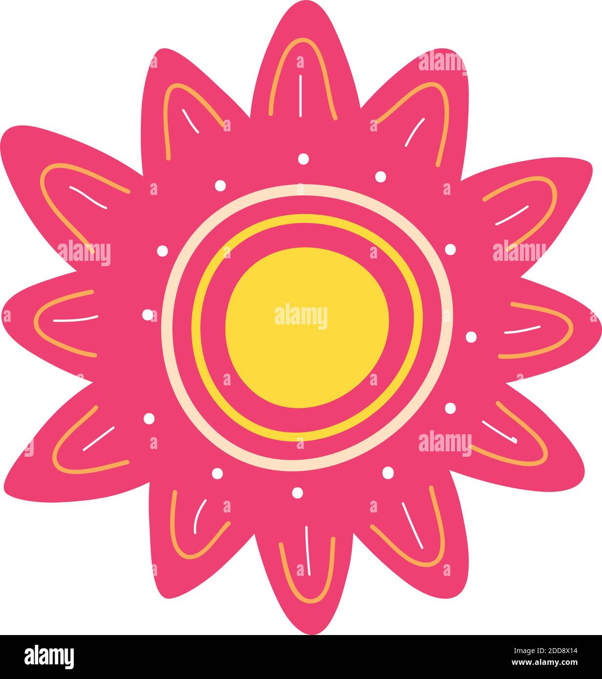 pink flower icon over white background, colorful design, vector ...