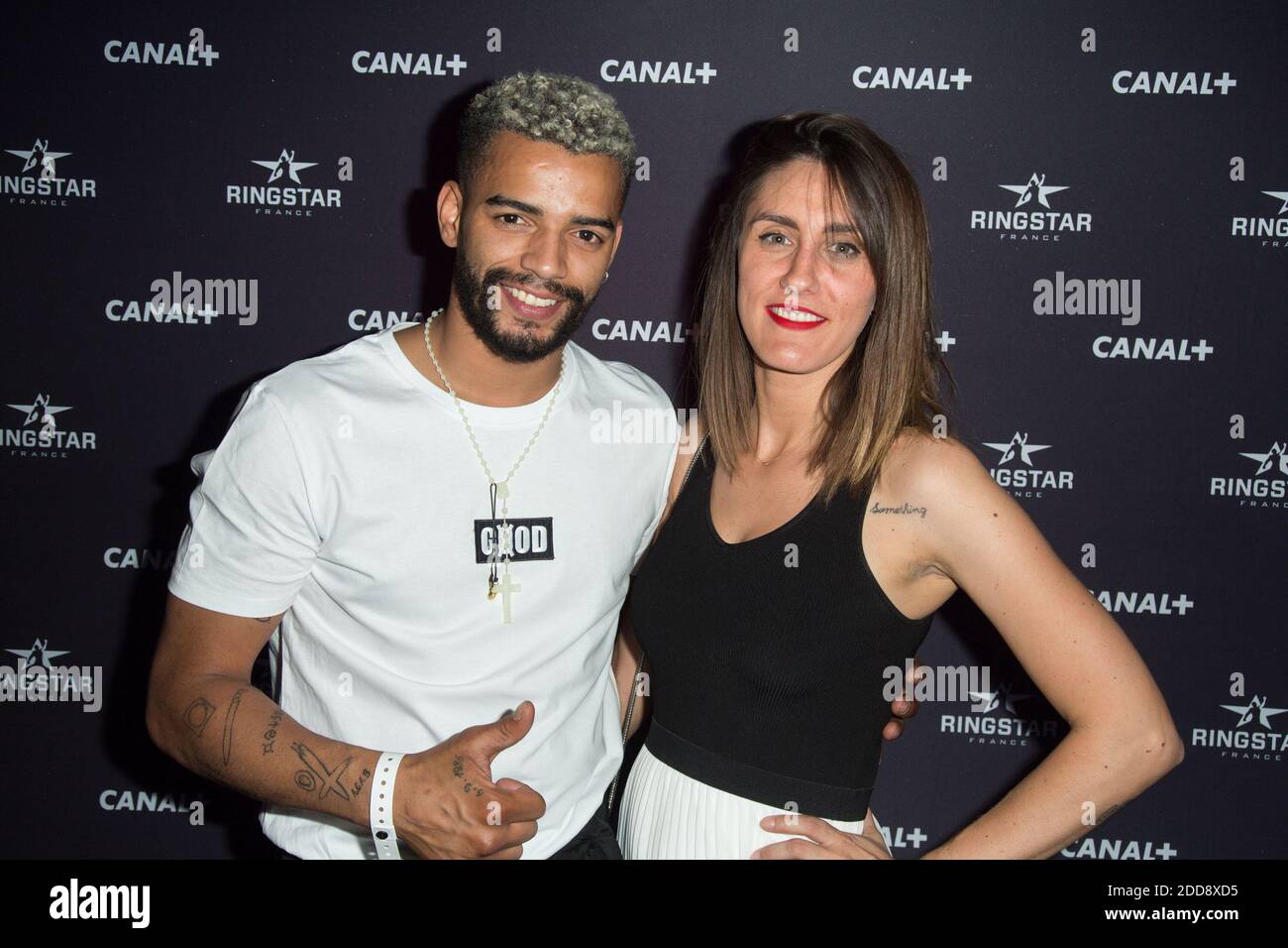 Semi-Exclusive - Brahim Zaibat and girlfriend Deborah Corcos arriving ...