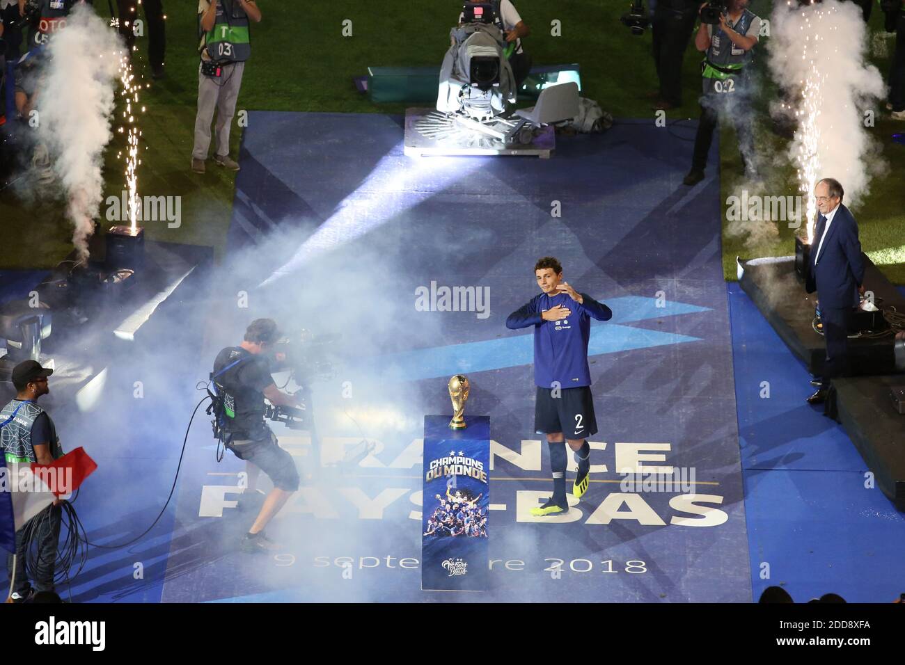 Benjamin Pavard and Players of France celebrate World Cup 2018 at Stade ...