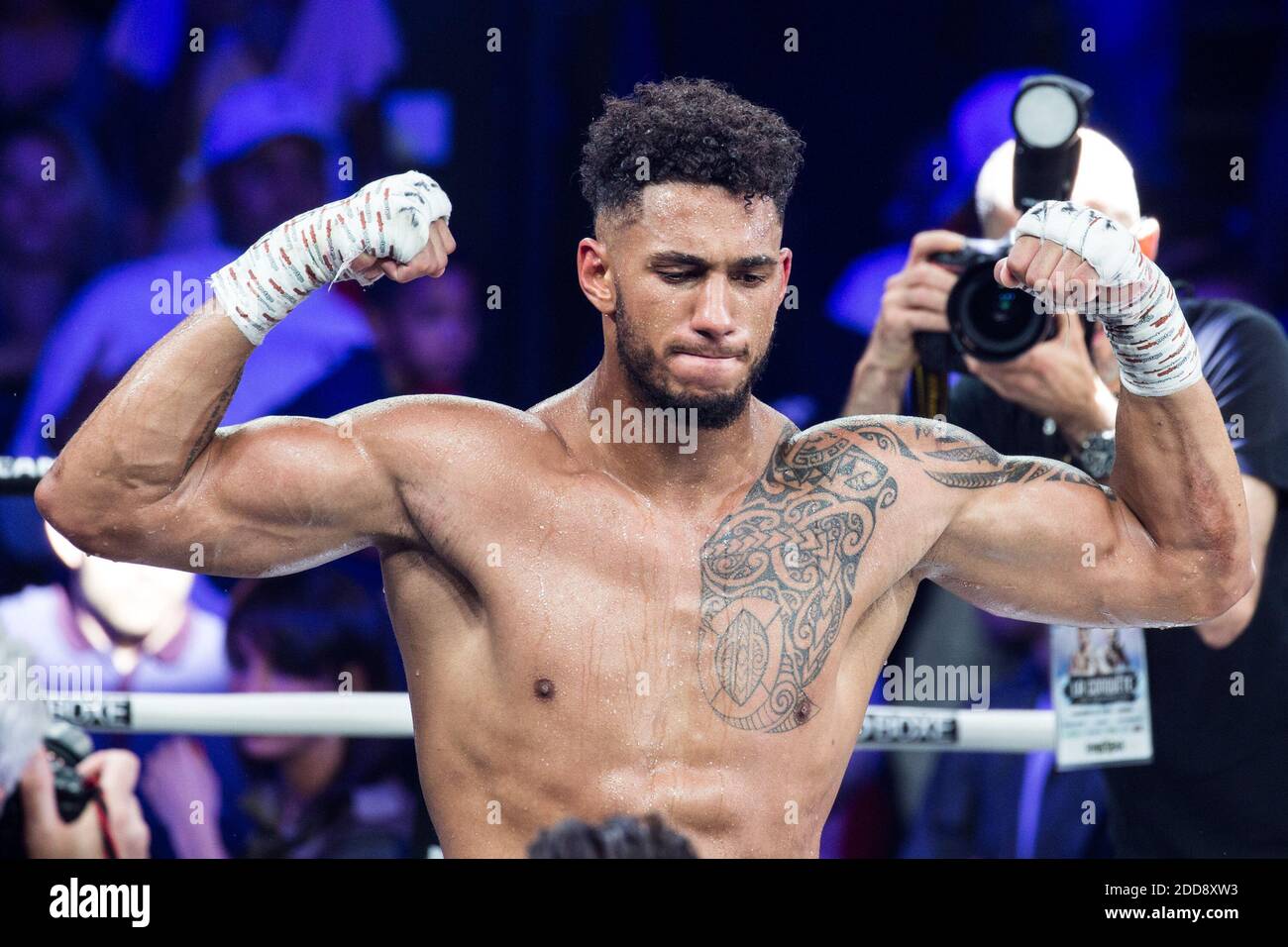 Tony Yoka of France won against Dave Allen of UK during the ...