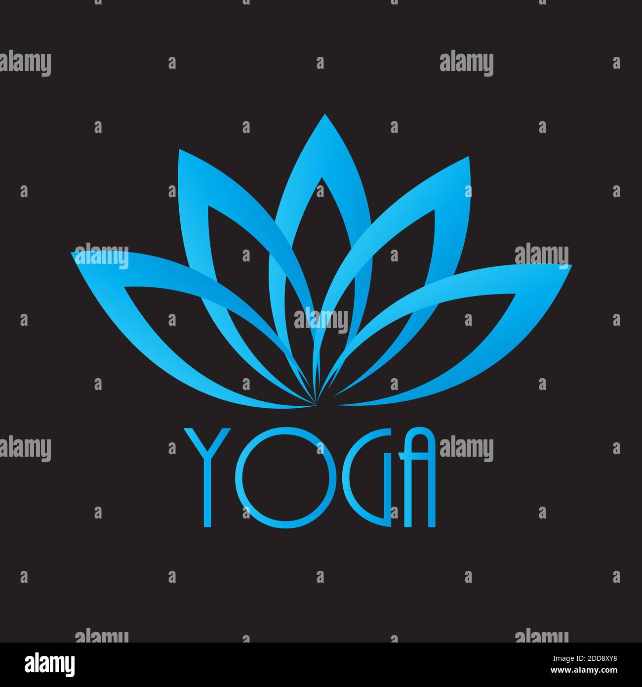 Lotus Flower Sign for Wellness, Spa and Yoga. Illustration Stock Photo ...