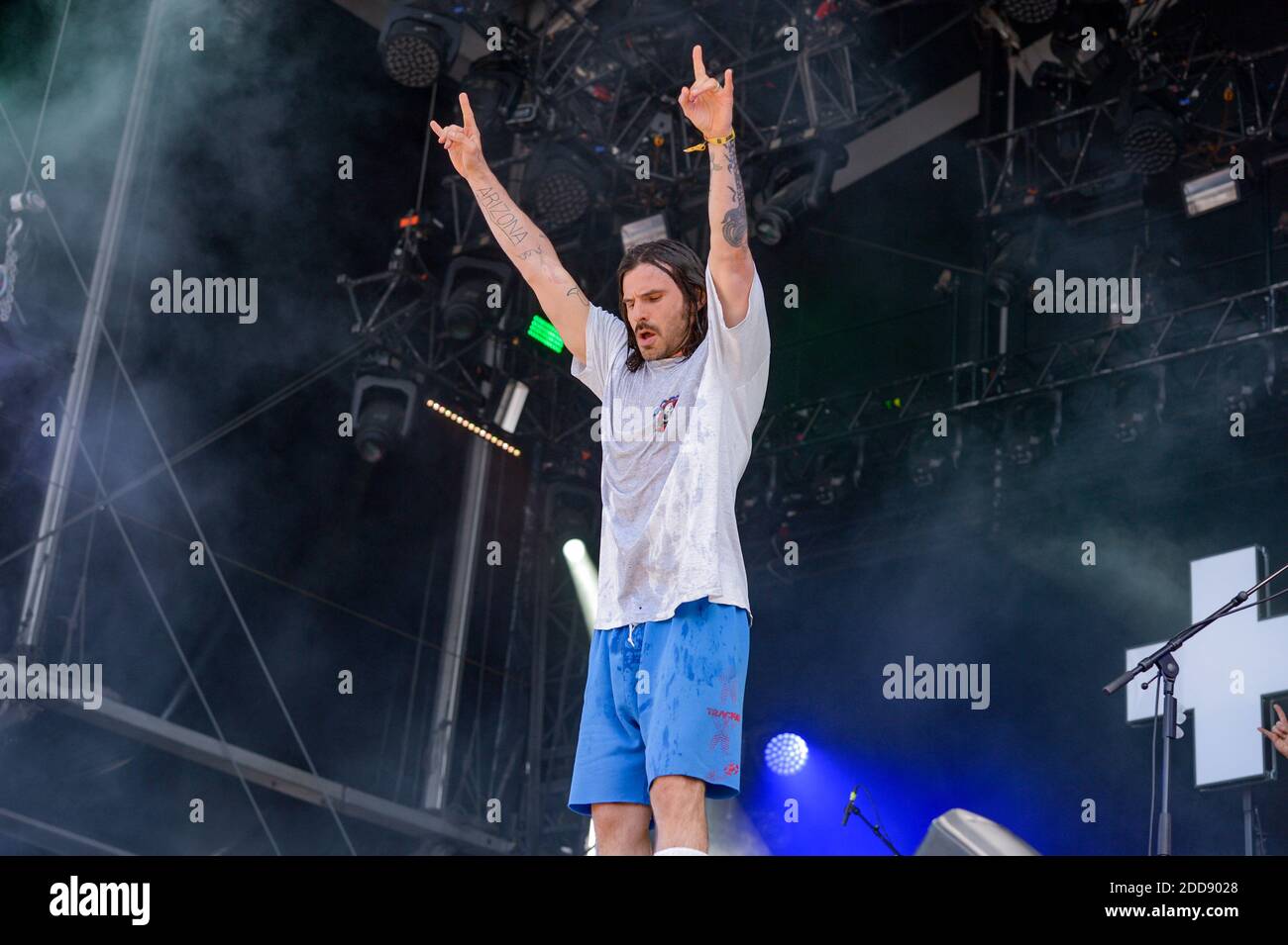 Pleymo performing live on stage at HellFest in Clisson, France on June ...
