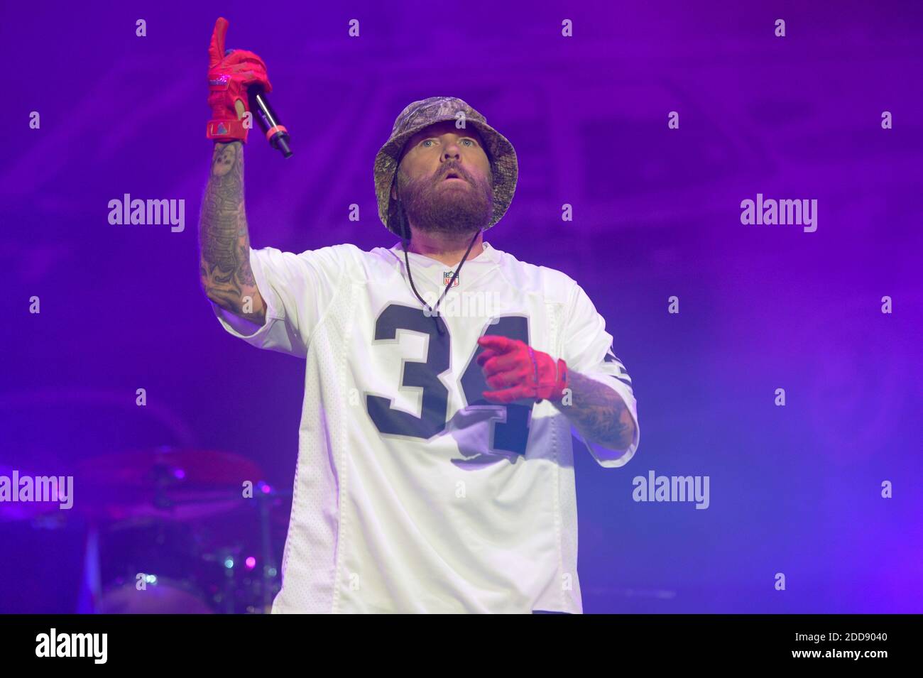 Fred Durst from Limp Bizkit performing live on stage at HellFest in ...