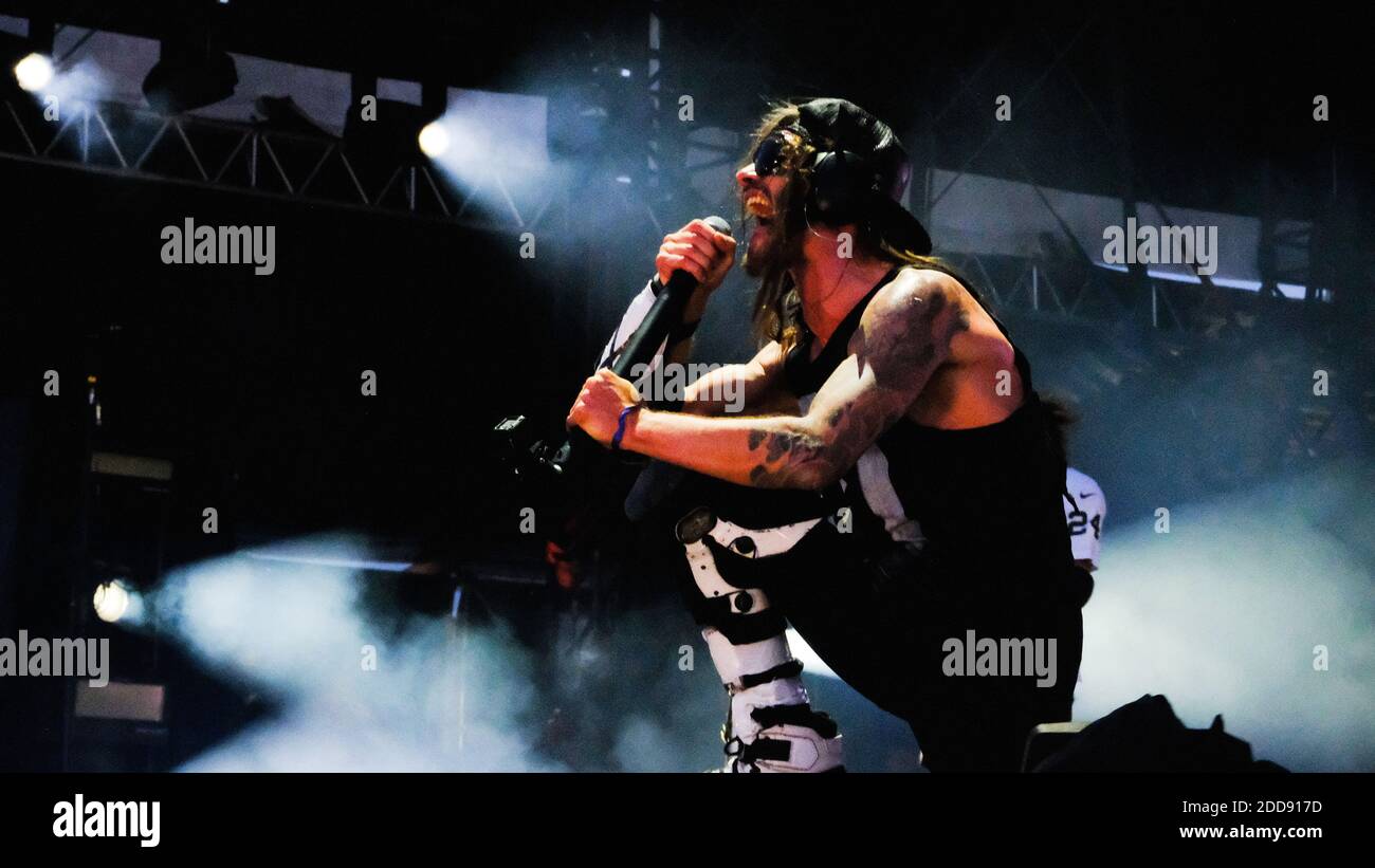 Frah, from rock band Shaka Ponk, performs during the annual AIDS ...