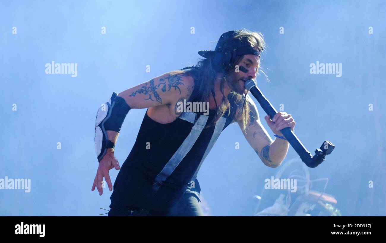 Frah, from rock band Shaka Ponk, performs during the annual AIDS ...
