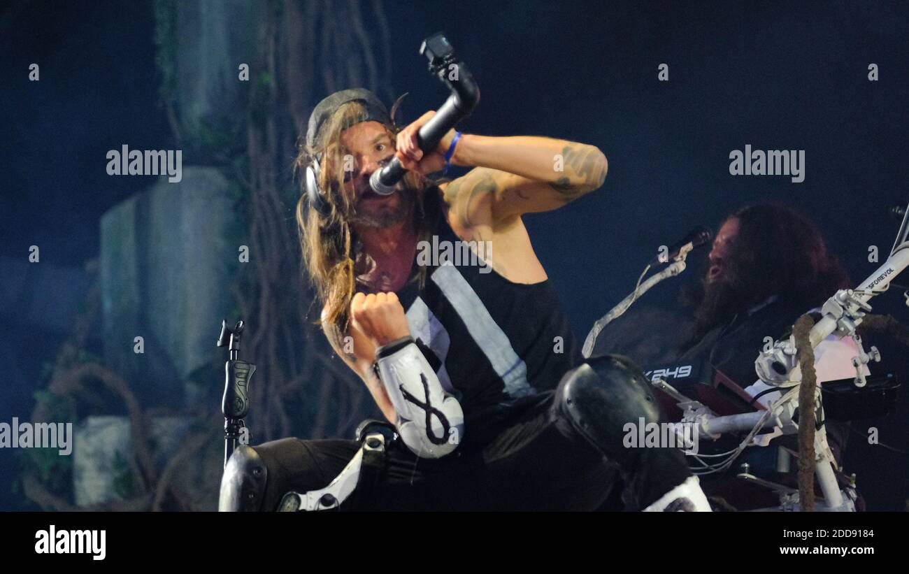 Frah, from rock band Shaka Ponk, performs during the annual AIDS ...