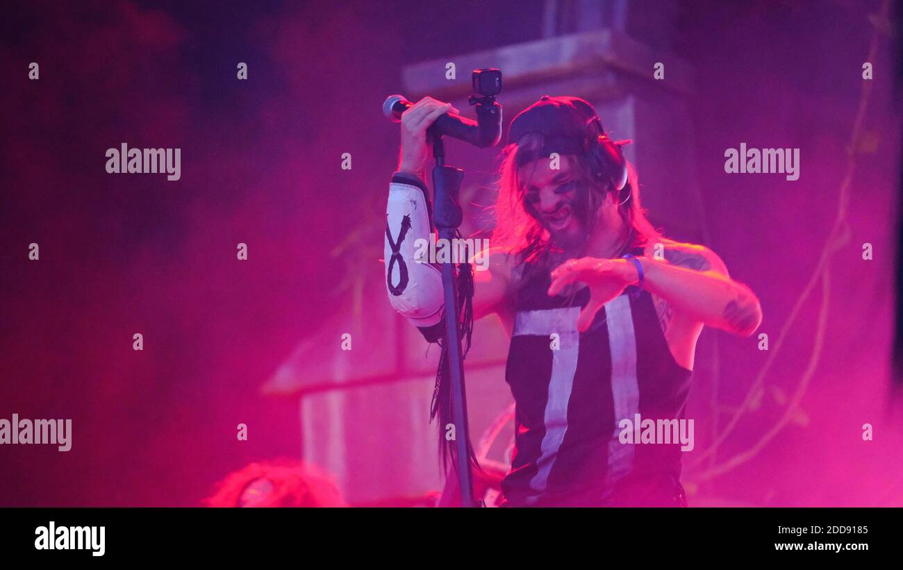 Frah, from rock band Shaka Ponk, performs during the annual AIDS ...