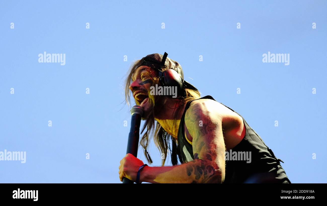 Frah, from rock band Shaka Ponk, performs during the annual AIDS ...