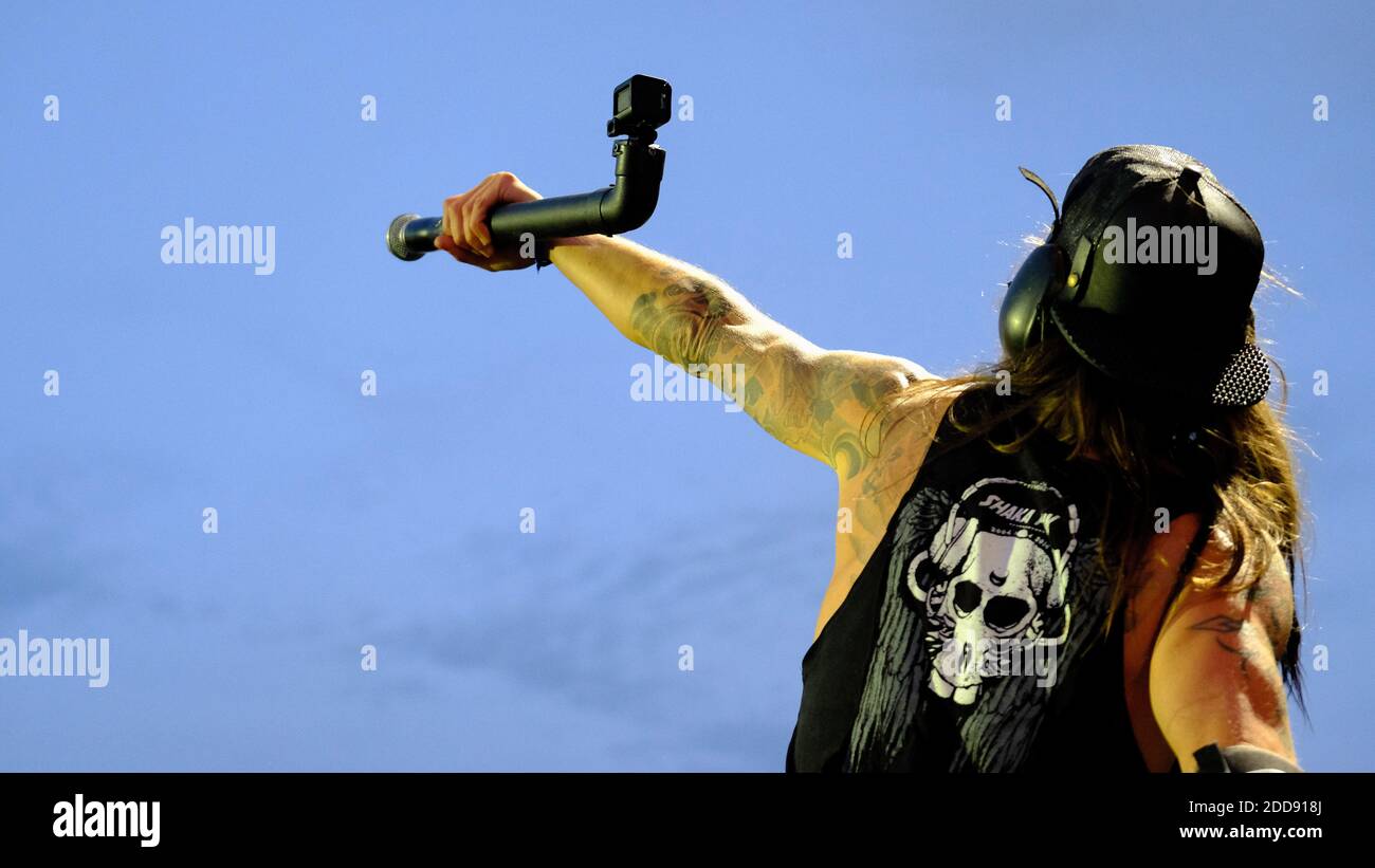 Frah, from rock band Shaka Ponk, performs during the annual AIDS ...