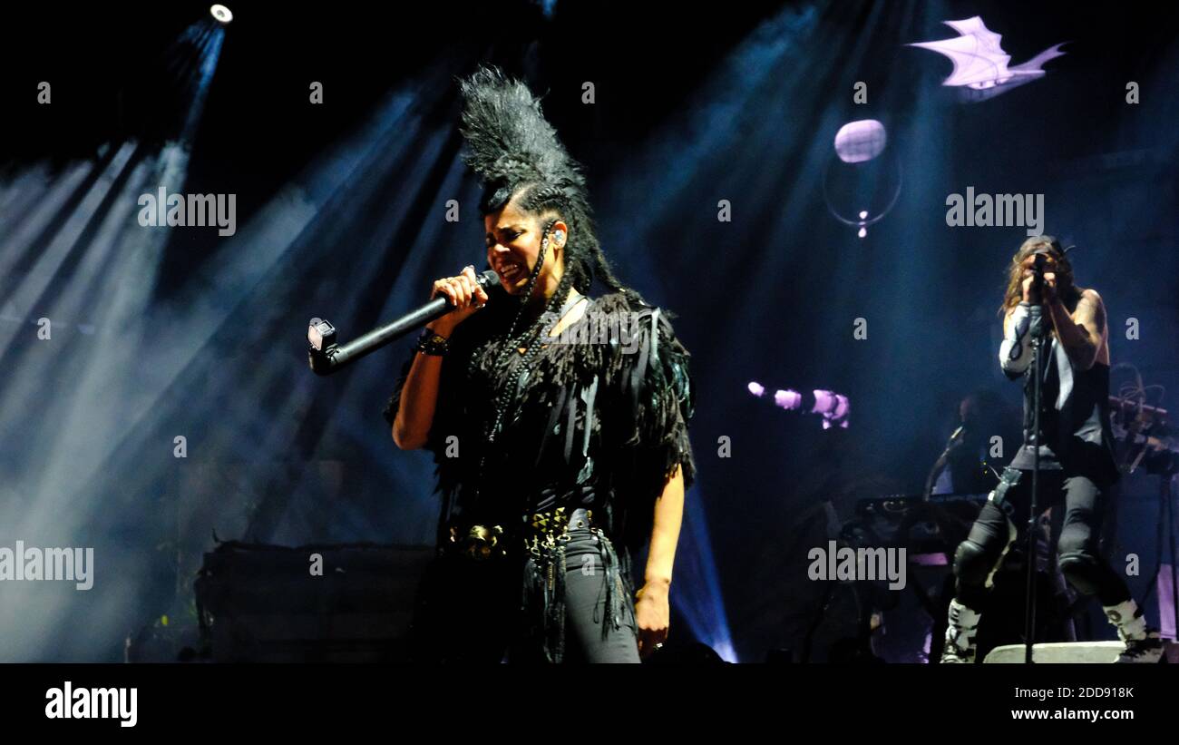 Samaha Sam and Frah, from rock band Shaka Ponk, performs during the ...