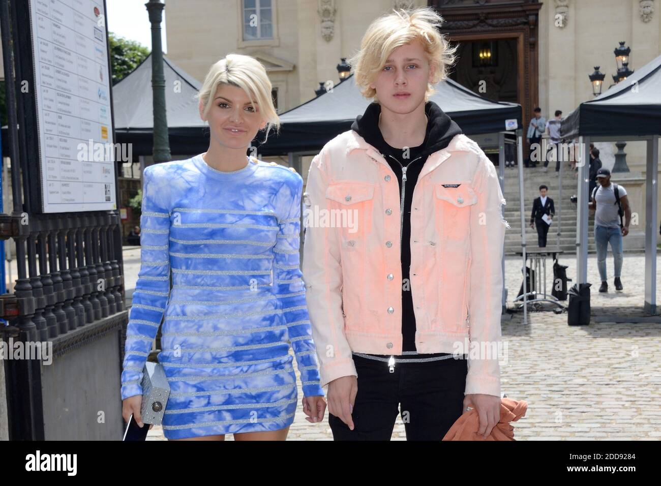 Lucas Portman (son of Natalia Vodianova) and a guest attending the ...
