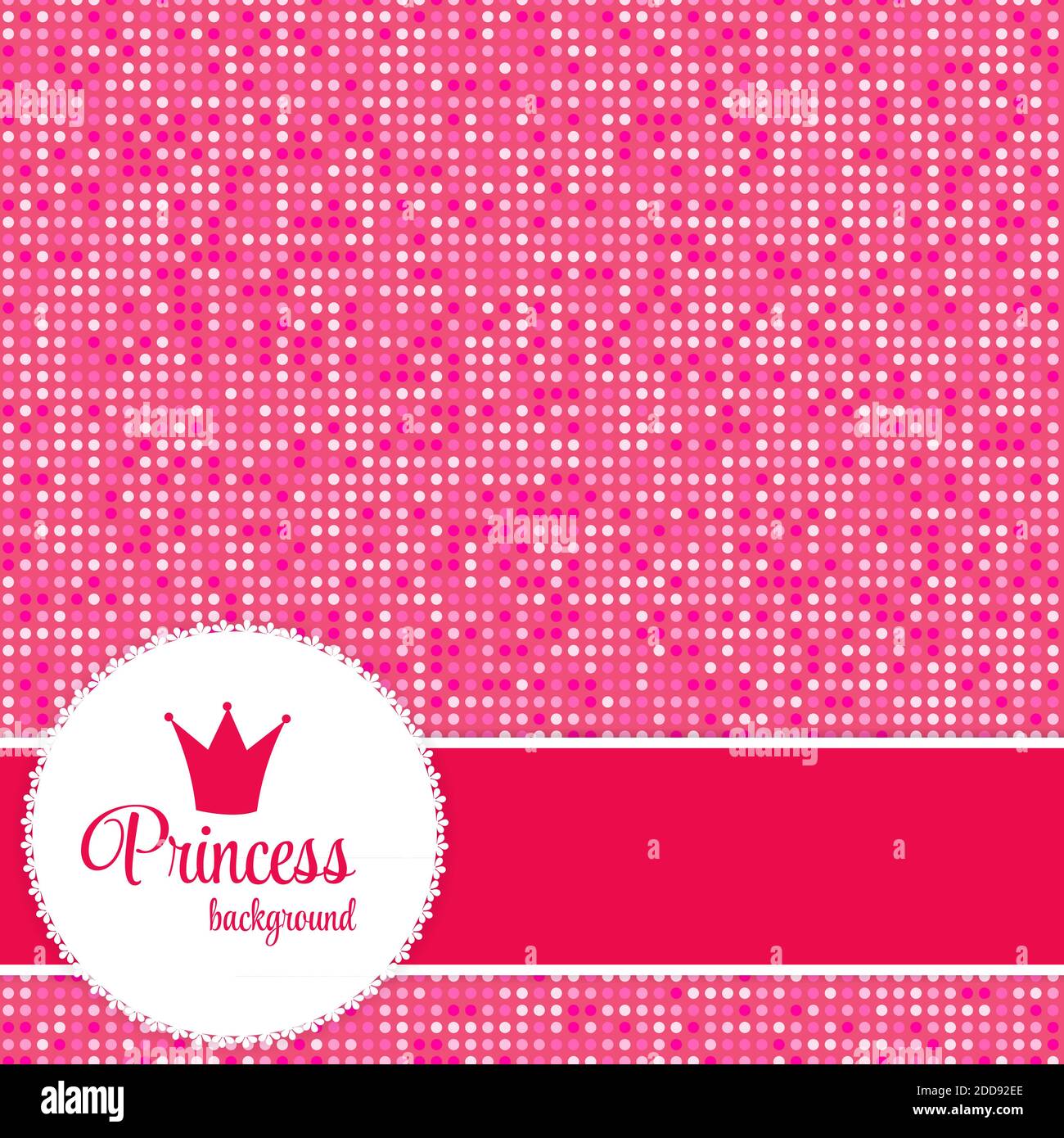 Pink Princess Crown Frame Illustration Stock Photo - Alamy