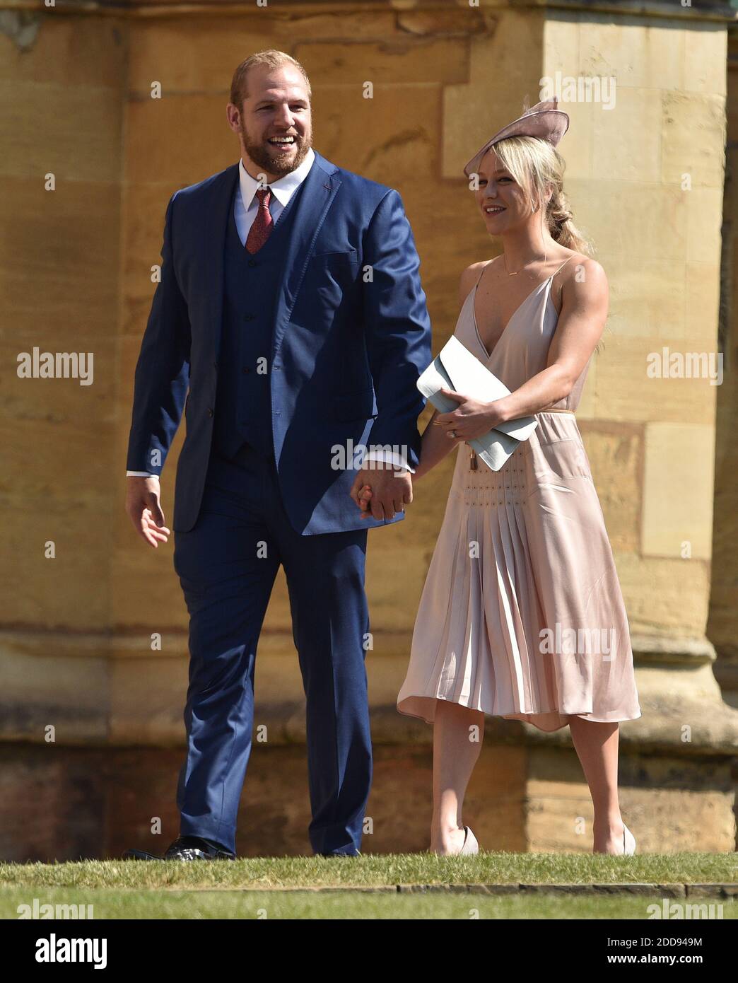 James Haskell and Chloe Madeley arrive at St George's Chapel at Windsor ...