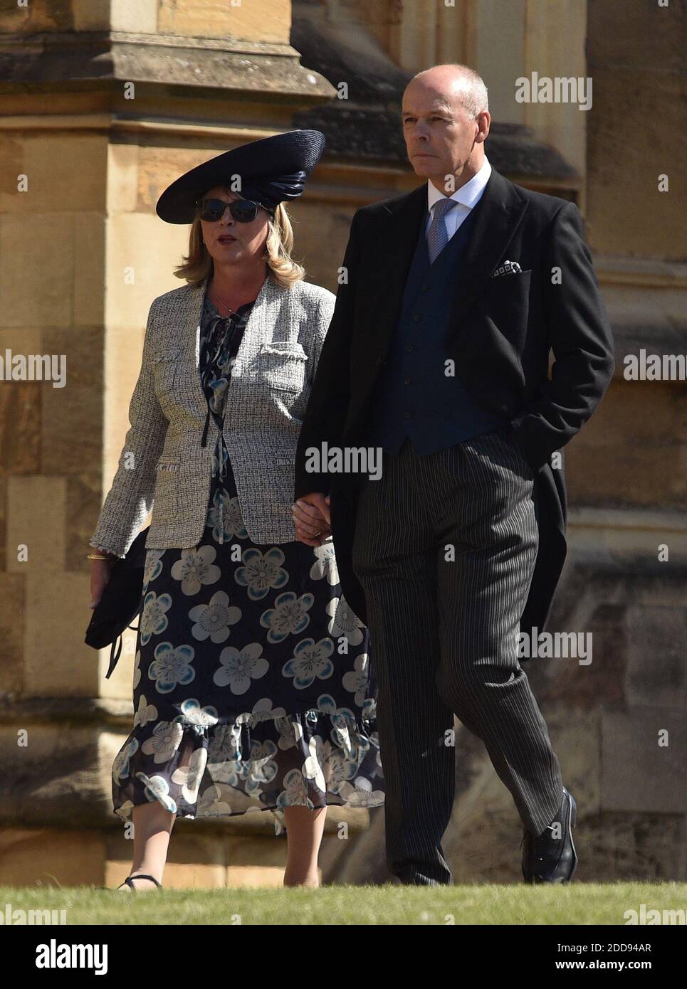 Sir Clive Woodward and Jayne Williams arrive at St George's Chapel at ...