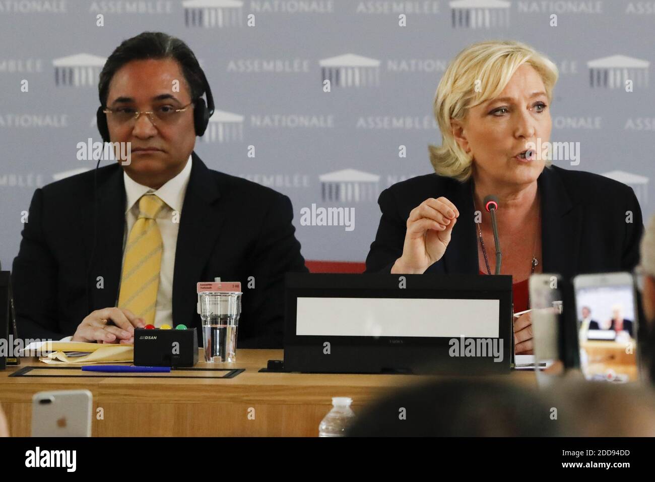 President of "Front National" Marine Le Pen, Member of Parliament Louis ...