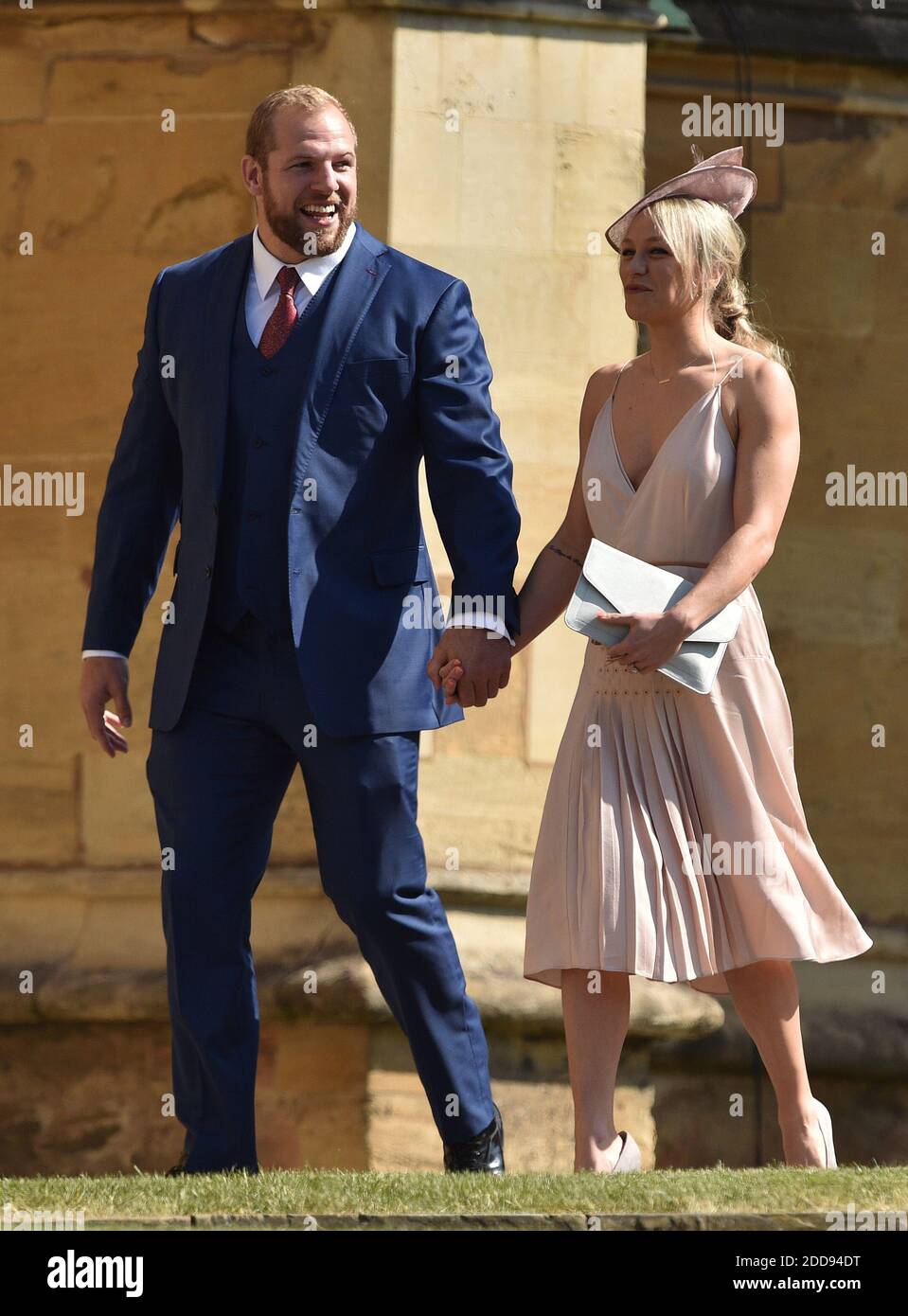 James Haskell and Chloe Madeley arrive at St George's Chapel at Windsor ...