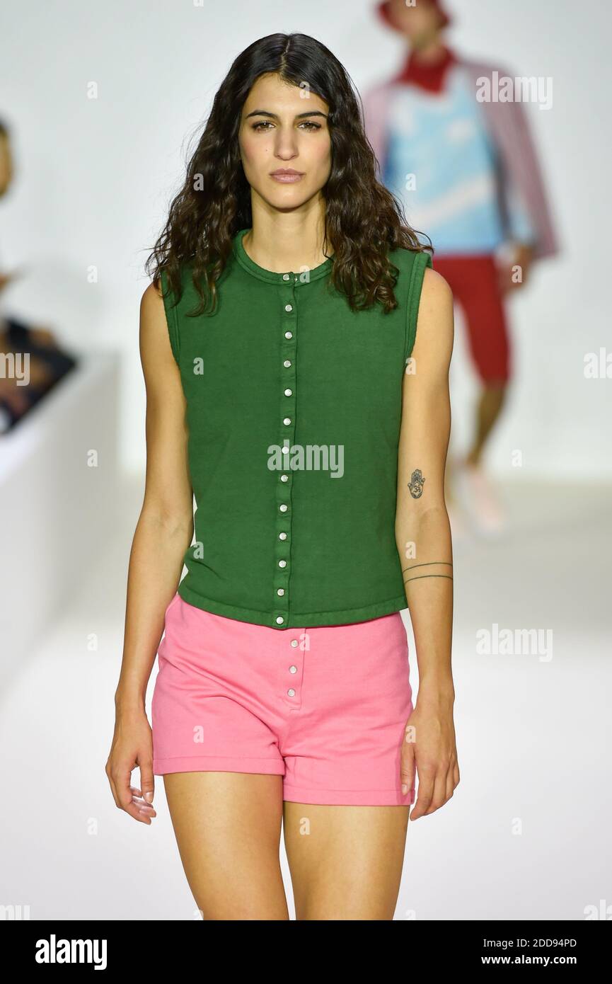 A model walks the runway during the Agnes B Menswear Spring/Summer 2017 ...