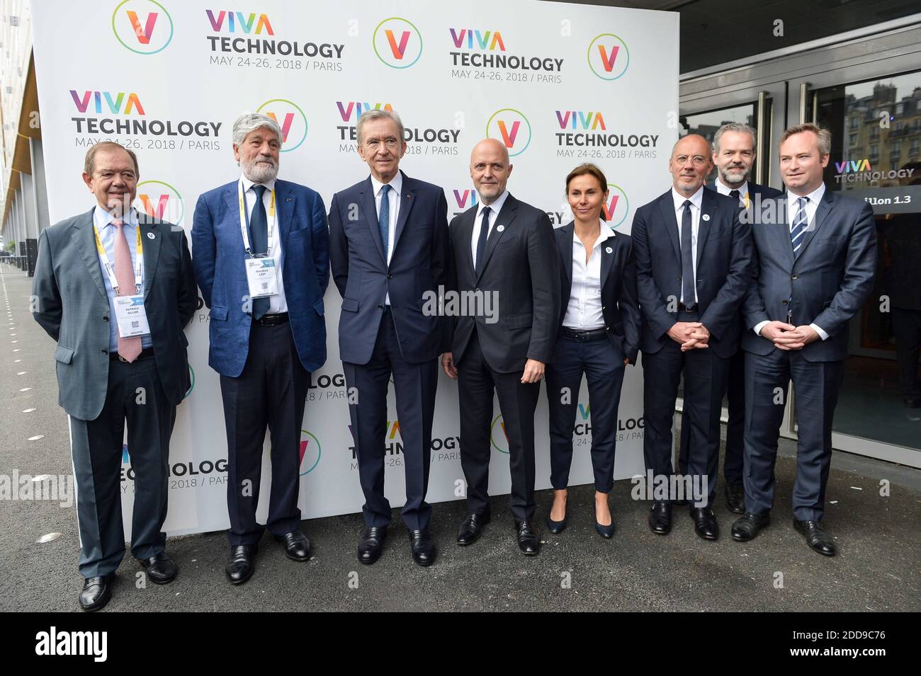 Patrick Ollier, Maurice Levy, Bernard Arnault, Stephane Richard. Visit ...
