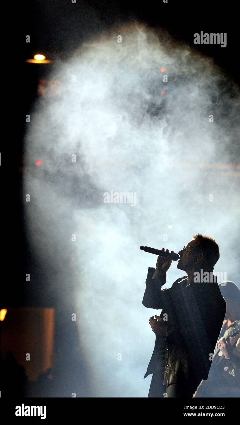 NO FILM, NO VIDEO, NO TV, NO DOCUMENTARY - Bono of U2 performs at Texas ...