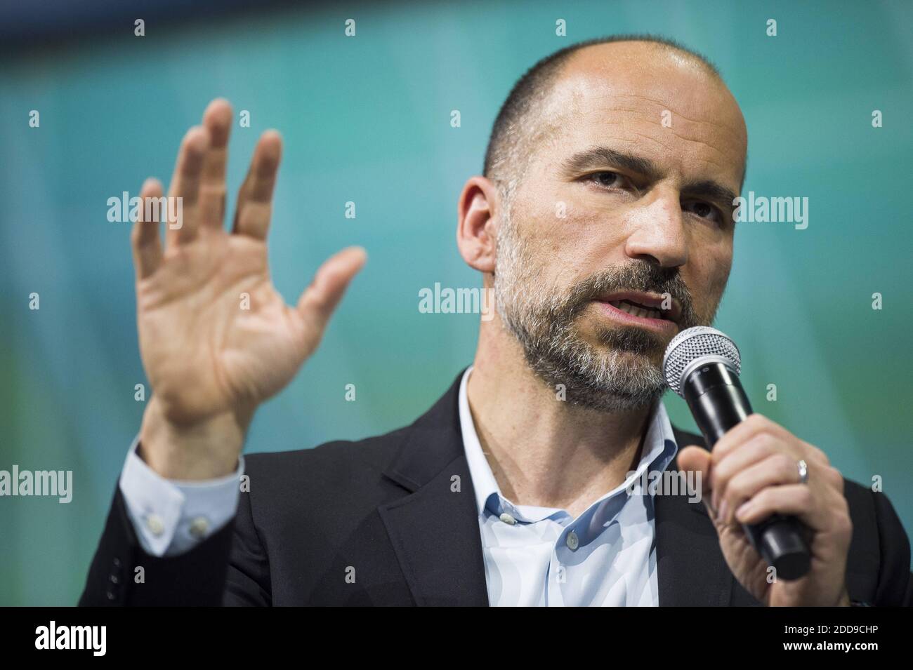 Uber's CEO Dara Khosrowshahi gestures at the VivaTech (Viva Technology ...