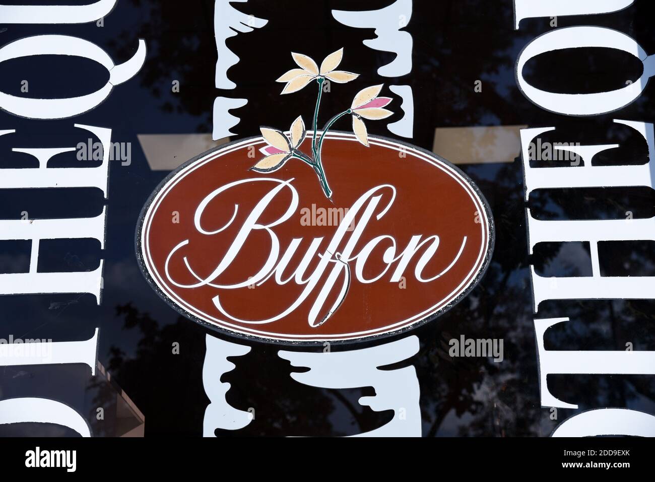 A view of a Rue Buffon street sign in Paris, France, on May 24, 2018 ...