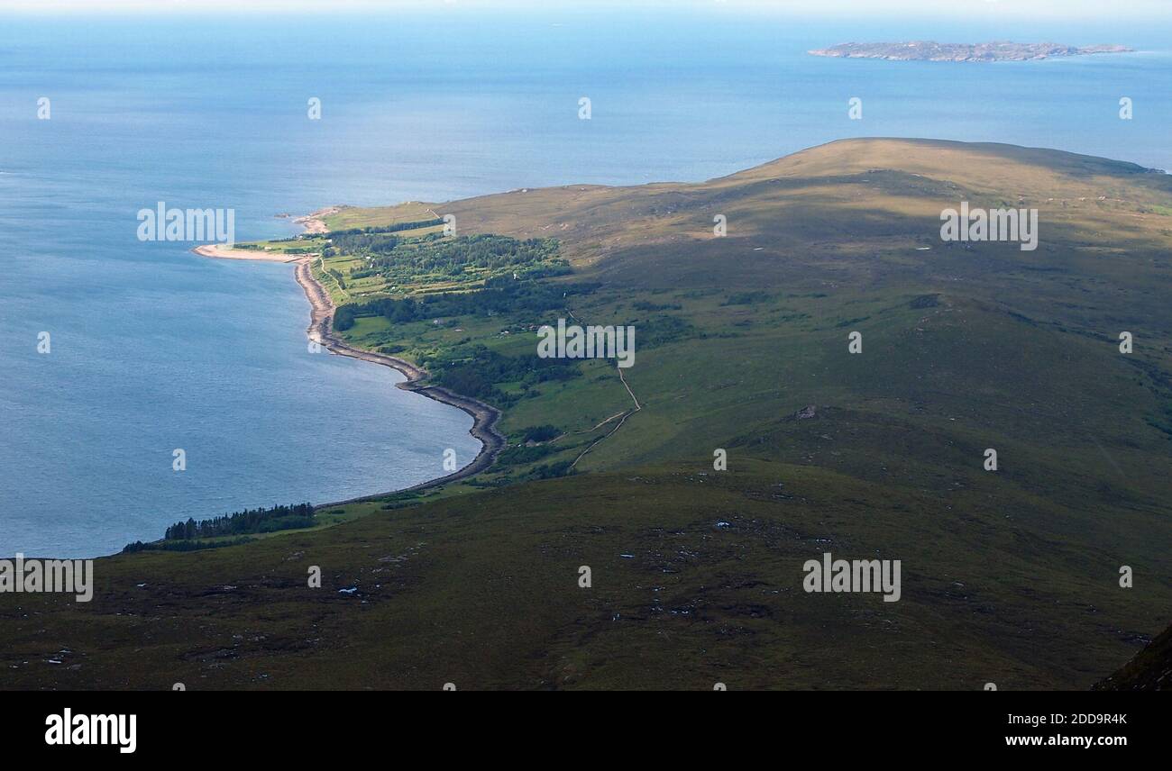 The self sufficient coastal settlement of Scoraig, on Little Loch Broom ...