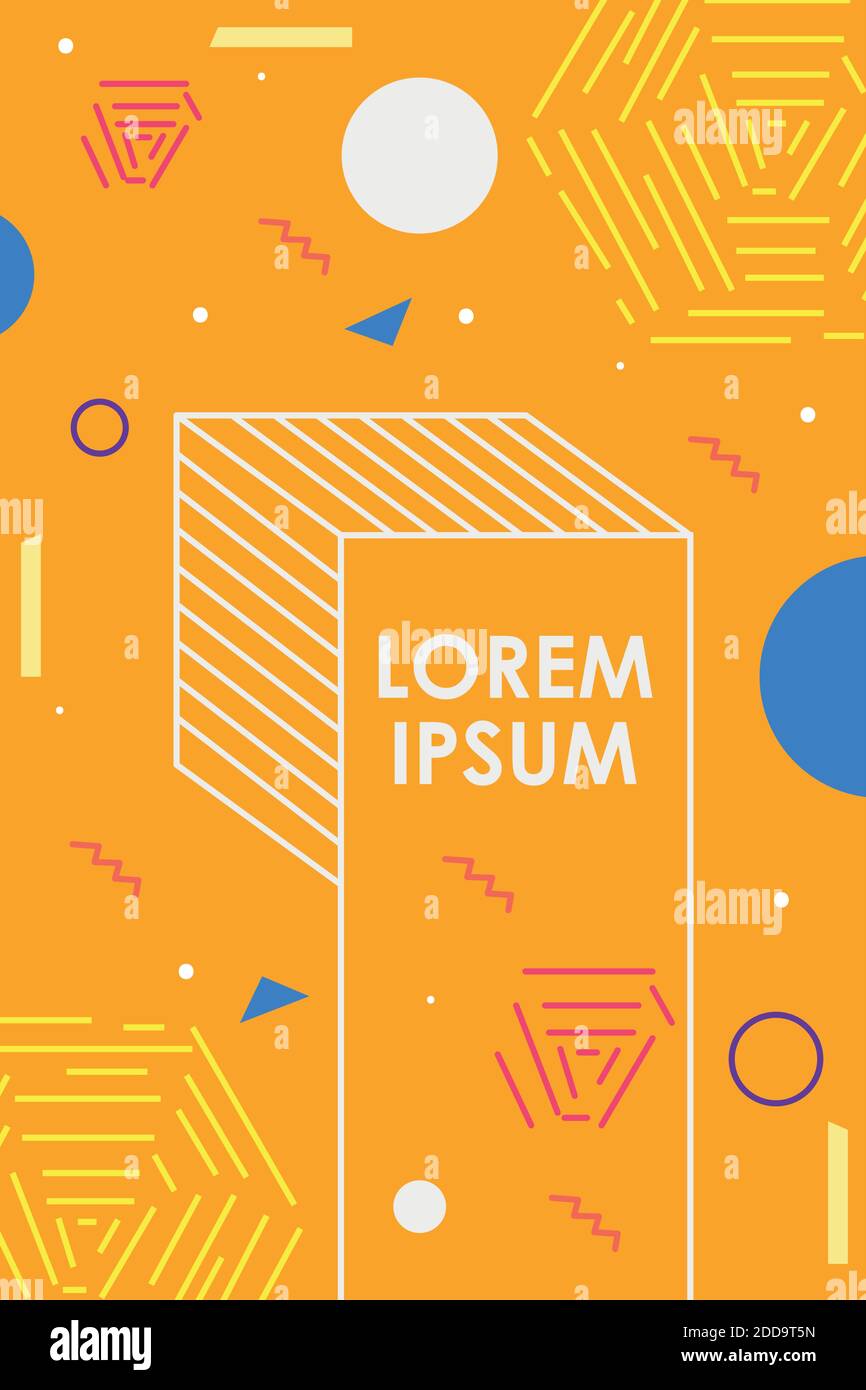 Colorful memphis design with abstract shapes, vector illustration Stock ...