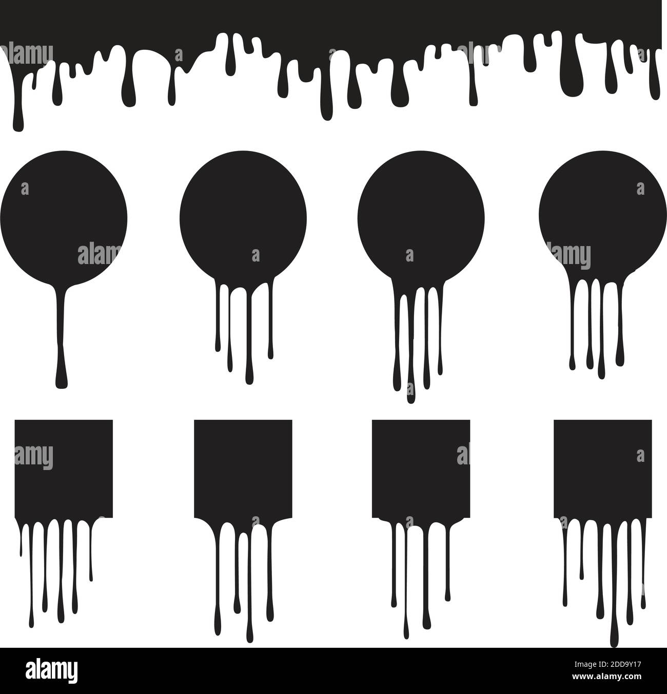 Black splash isolated on white background. Ink drips vector outline ...