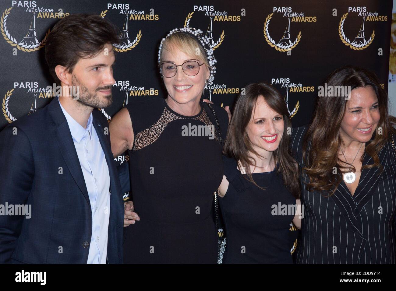 actress Sharon Stone and director Price Arana during the 2018 Paris Art ...