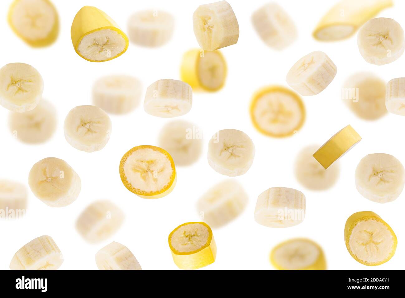 Creative layout of seamless fruits pattern photo. Bananas on white ...