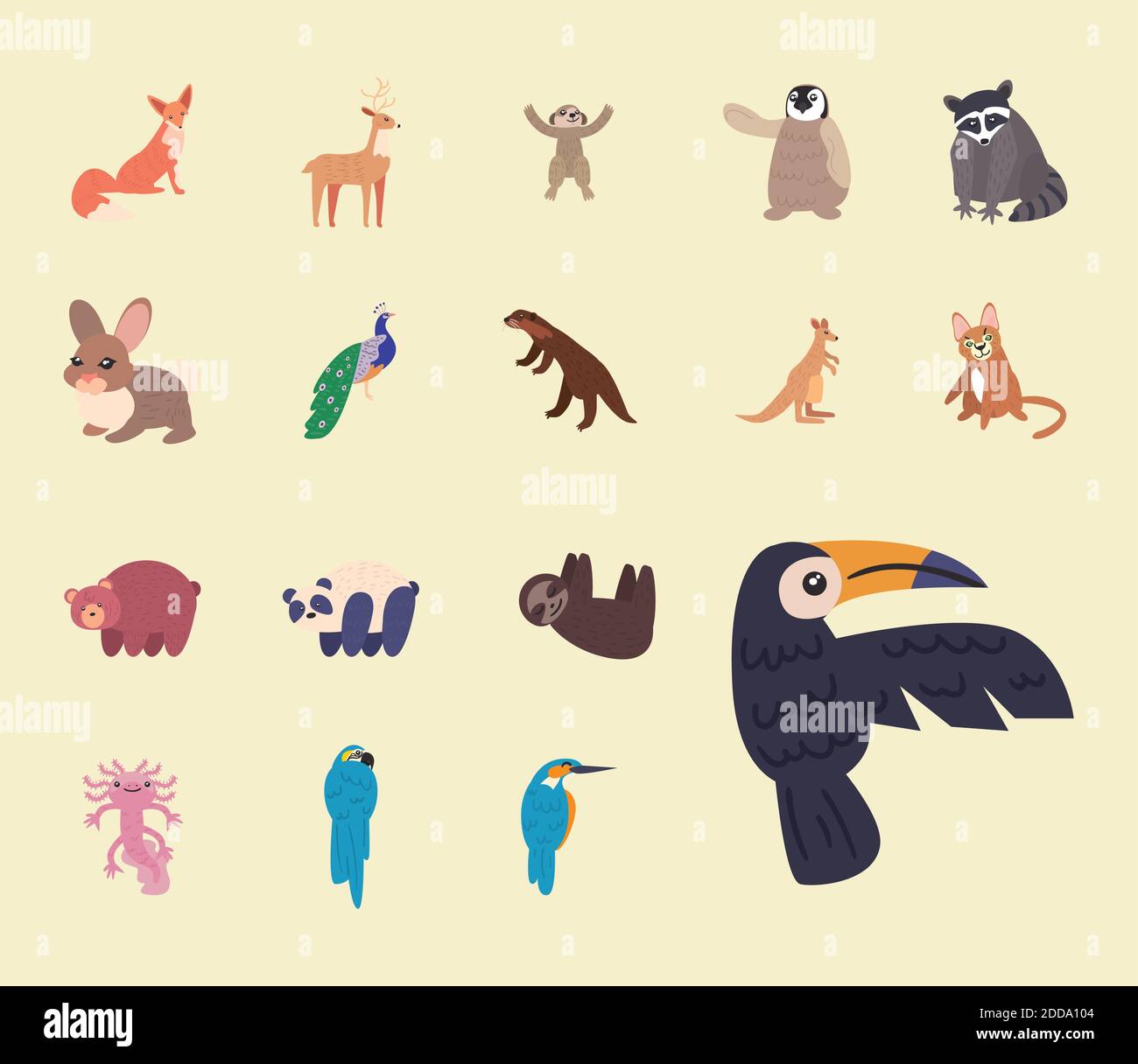 bundle of cute group animals vector illustration design Stock Vector ...