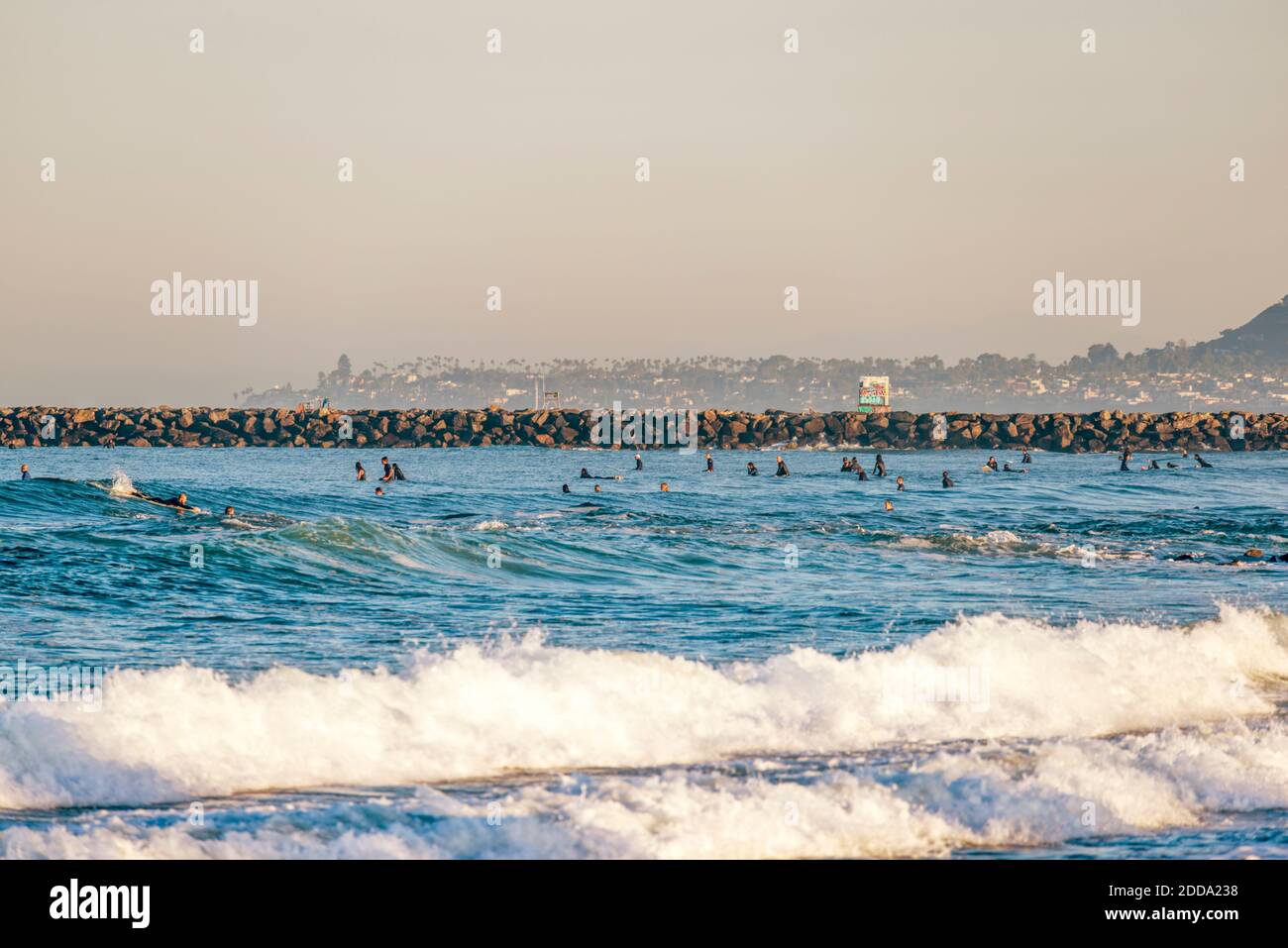 Coastal scene on an October morning from Ocean Beach. San Diego, CA ...