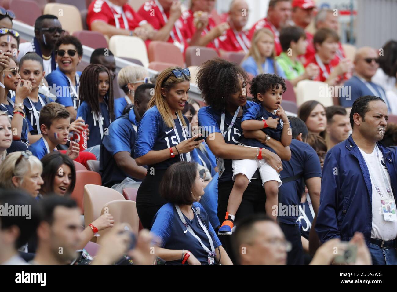 France's Steven Nzonzi family during the 2018 FIFA World Cup Russia ...