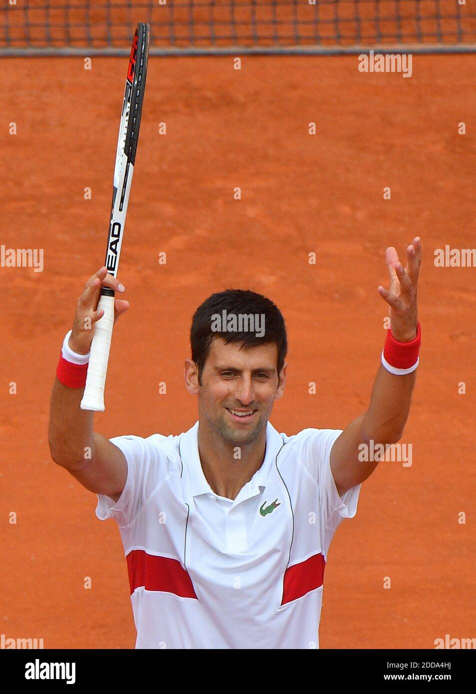 Serbia's Novak Djokovic playing in the first round of the French Tennis ...