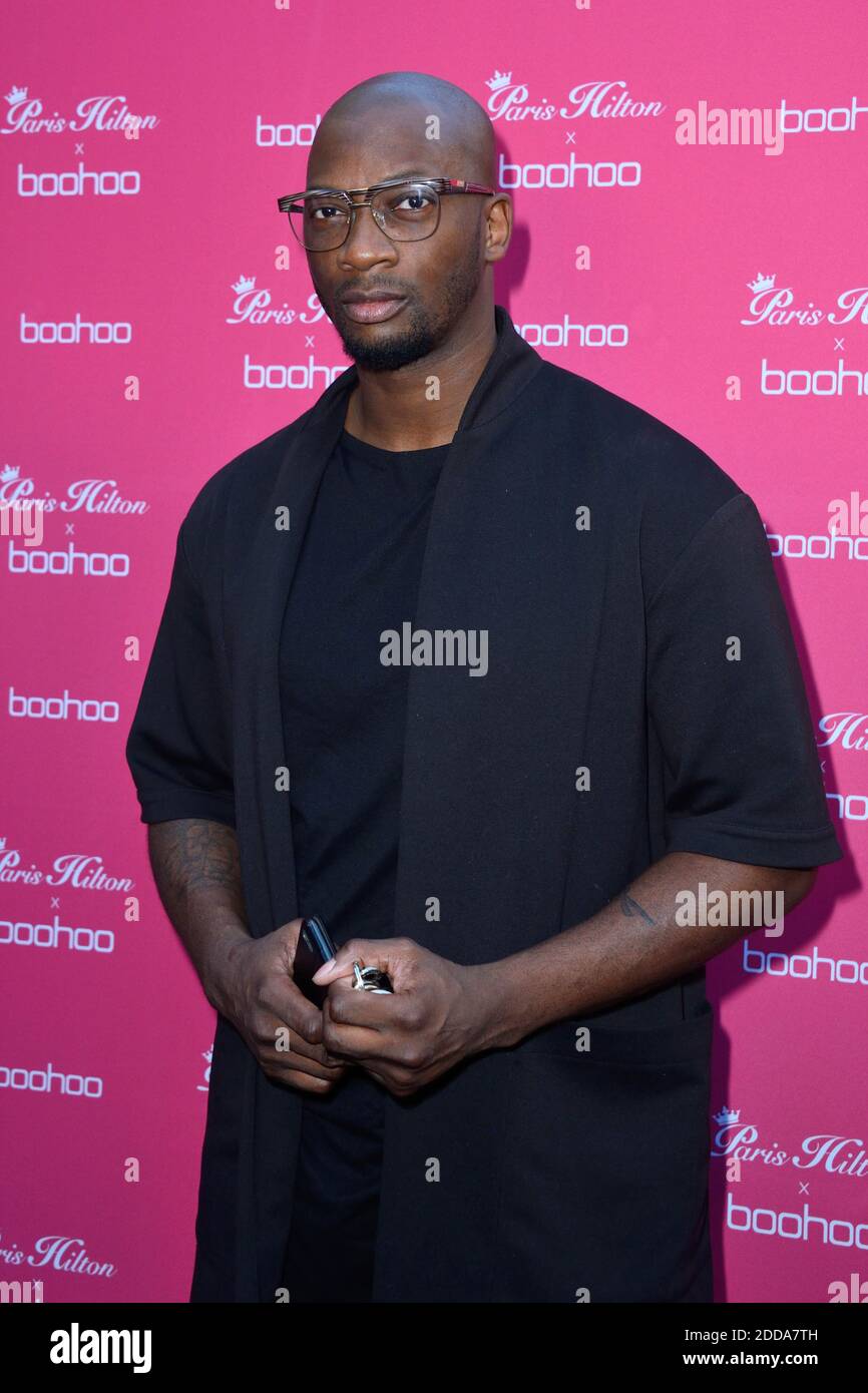 Singuila attending the Paris Hilton x Boohoo party at Hotel Le Marois ...