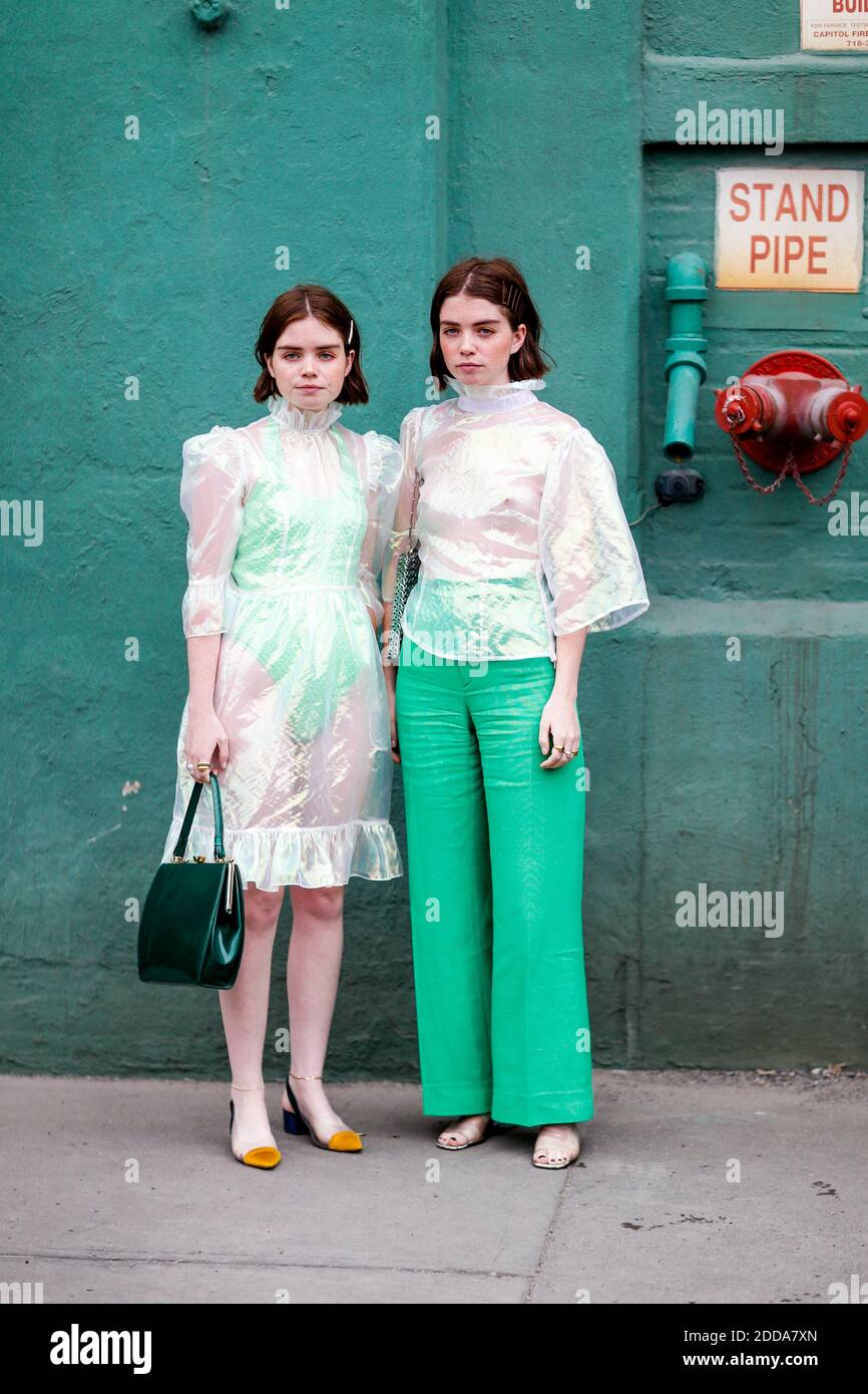 Street style, Molly and Reese Blutstein arriving at Eckaus Latta spring ...