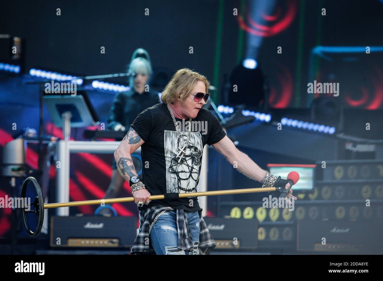 Guns N’ Roses vocalist Axl Rose performs live at stade Matmut as part ...