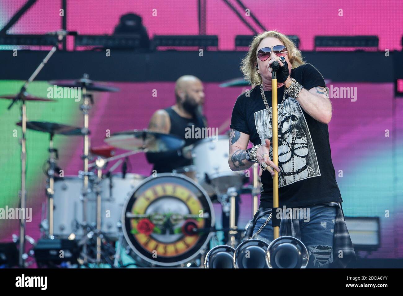 Guns N’ Roses vocalist Axl Rose performs live at stade Matmut as part ...