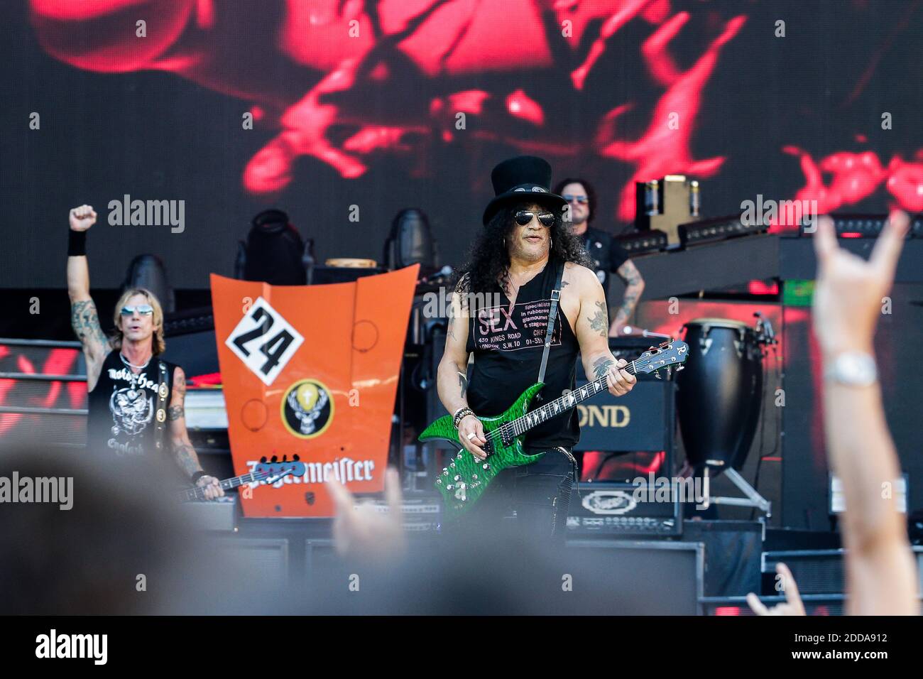 Guns N’ Roses guitarist Slash (Saul Hudson) performs live at stade ...
