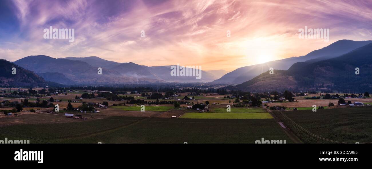 Beautiful Panoramic View of the Farm Fields Stock Photo - Alamy