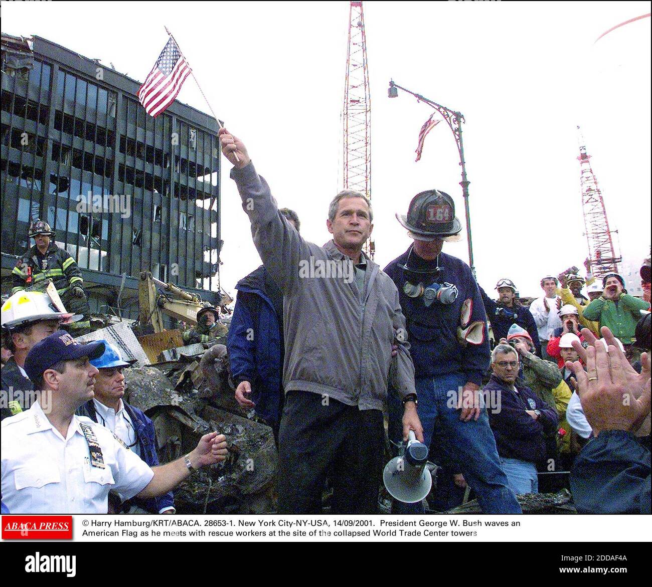 Bush Waving American Flag