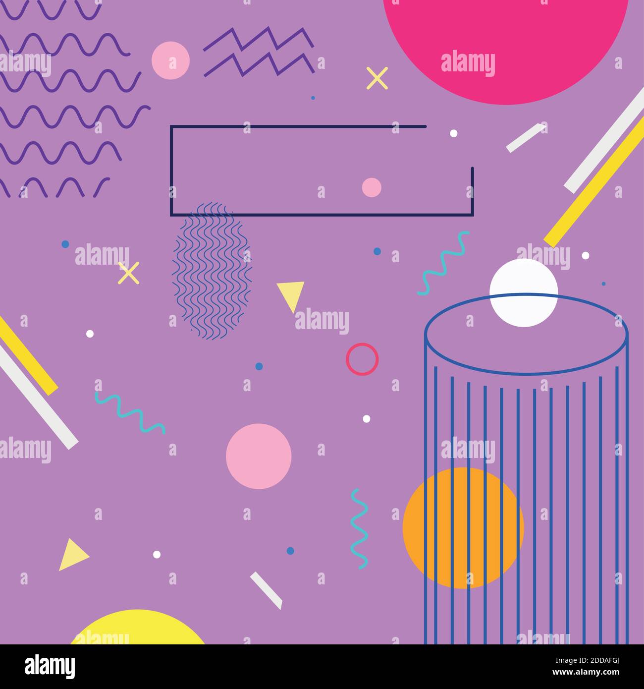 memphis colorful purple design with geometric and abstract shapes ...