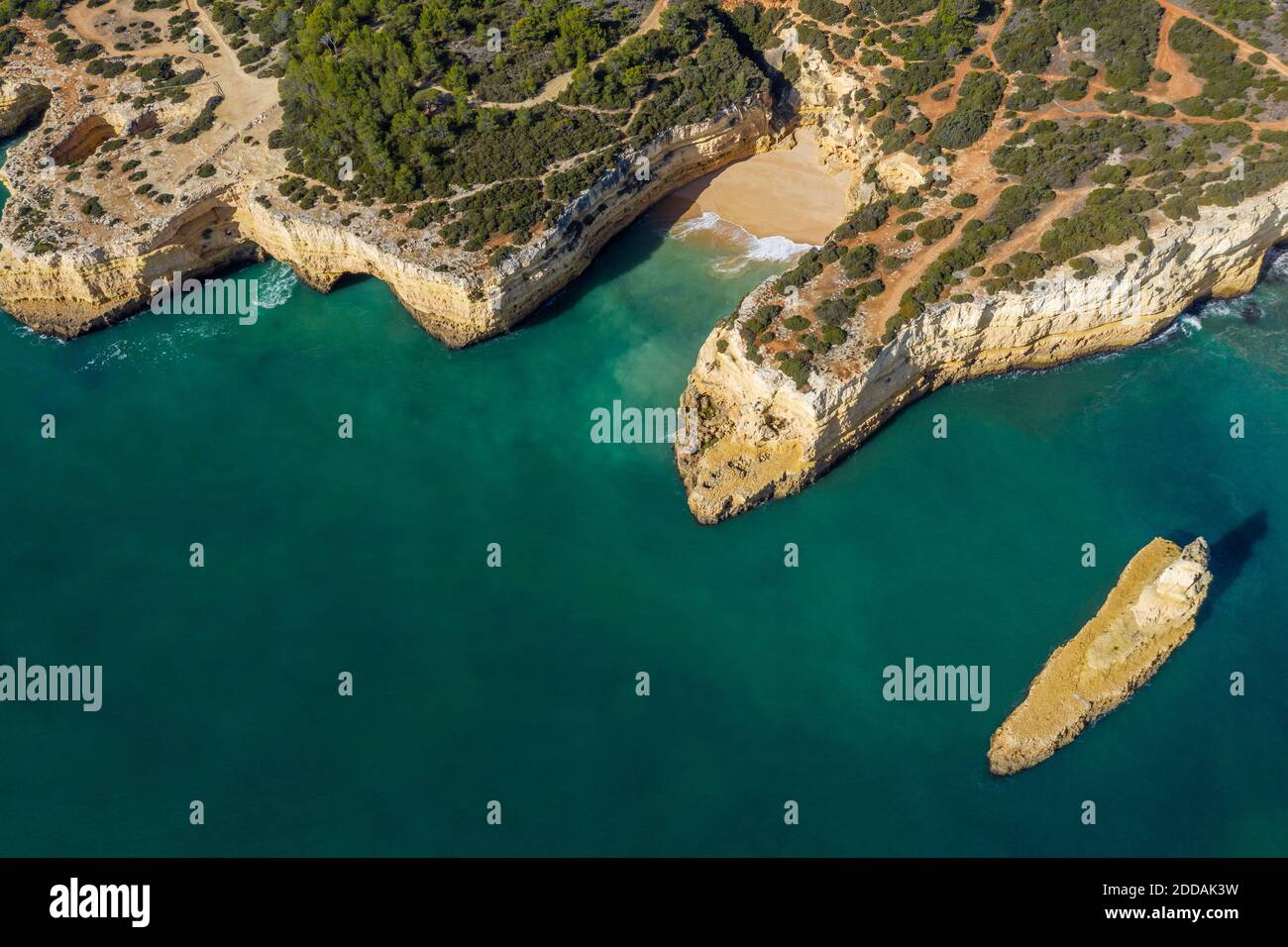 Drone view of empty Praia das Fontainhas beach Stock Photo - Alamy