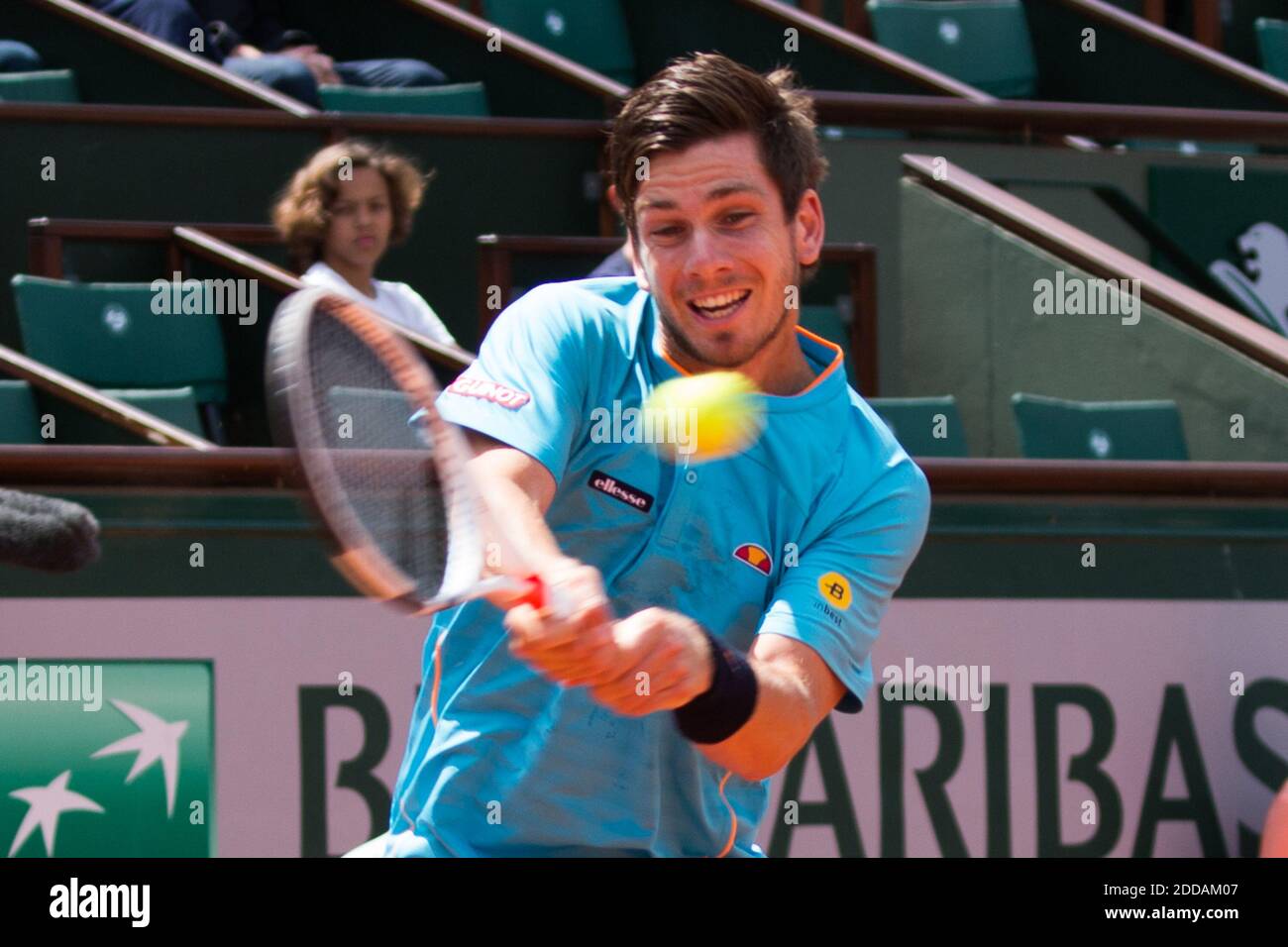 Cameron Norrie in action during French Tennis Open at Roland-Garros ...