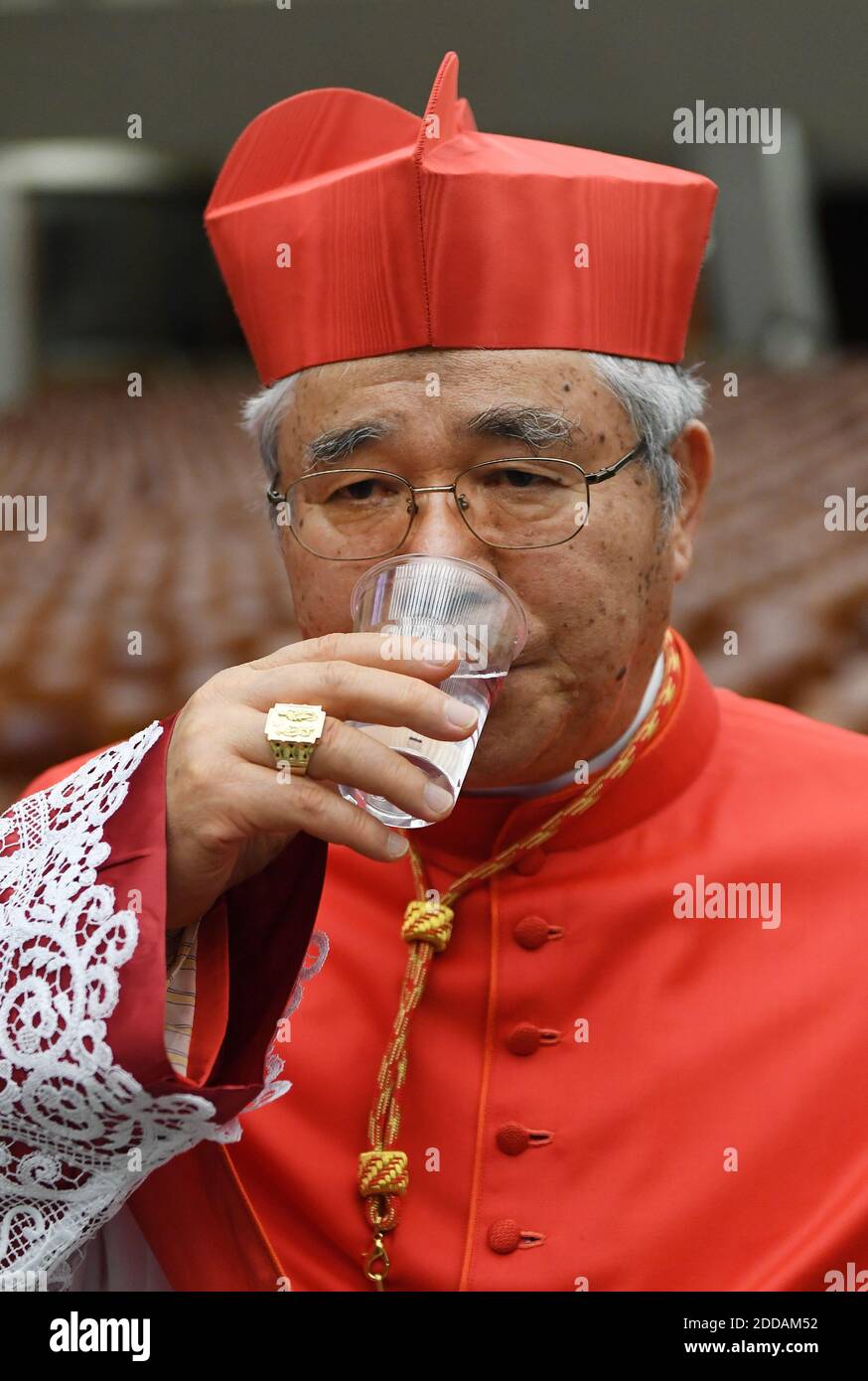 Newly-appointed Cardinal, Thomas Aquino Manyo Maeda (Japon) poses after ...